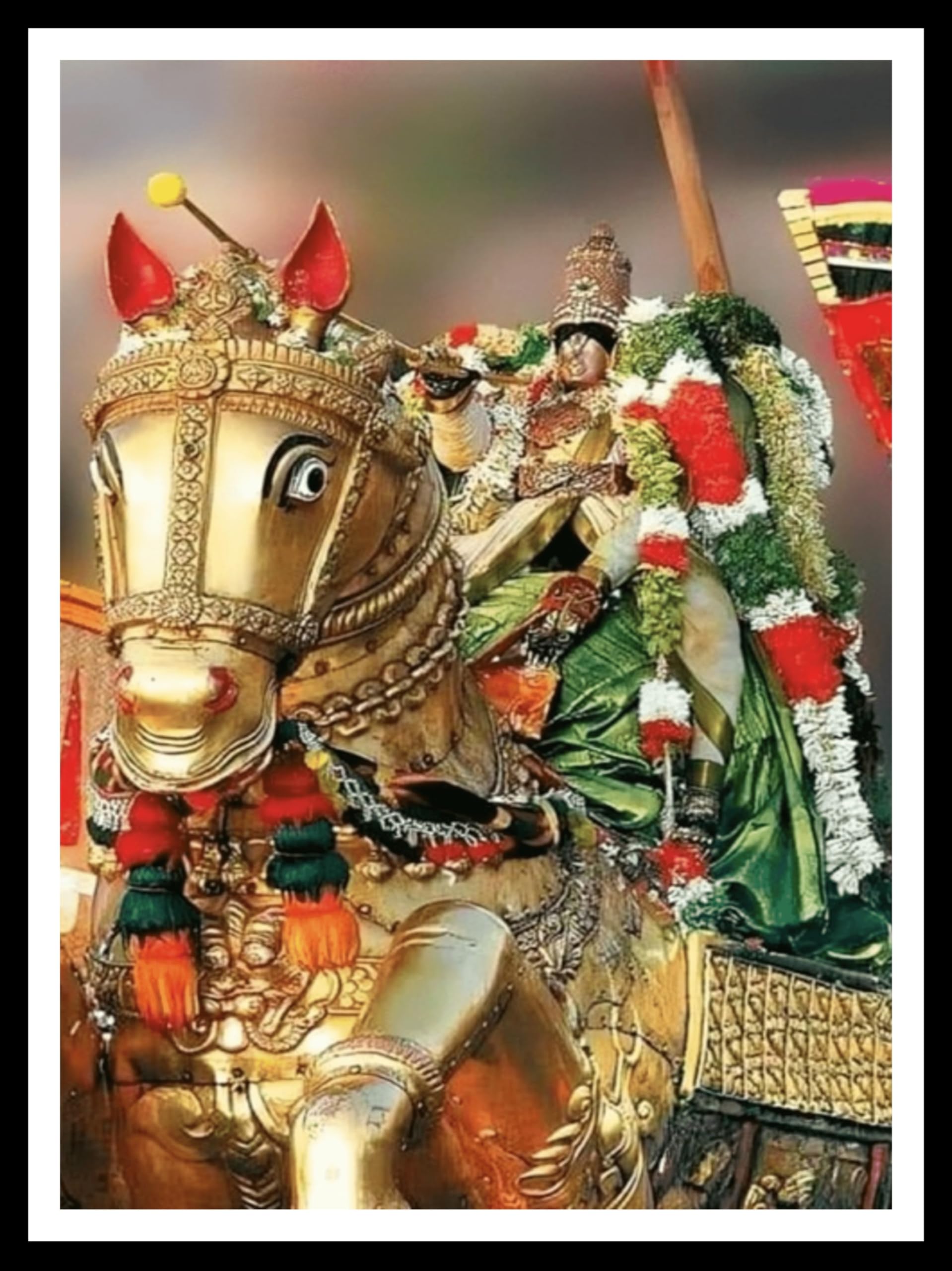 Buy God Madurai Kalalagar/Alagar or Lord Vishnu in Golden Horse Photo ...