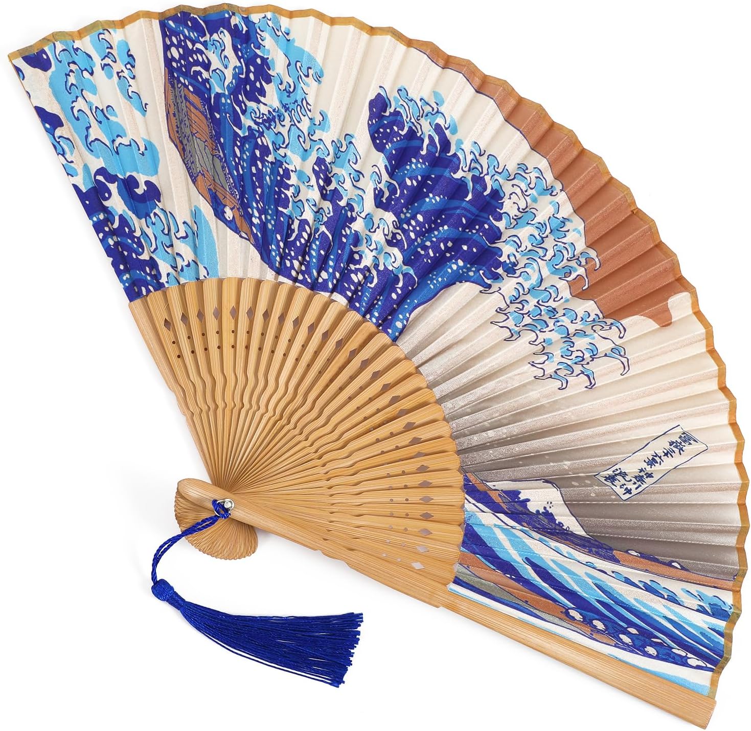 Amazon.com: Grevosea Folding Hand Fan for Women and Men- Elegant Bamboo ...
