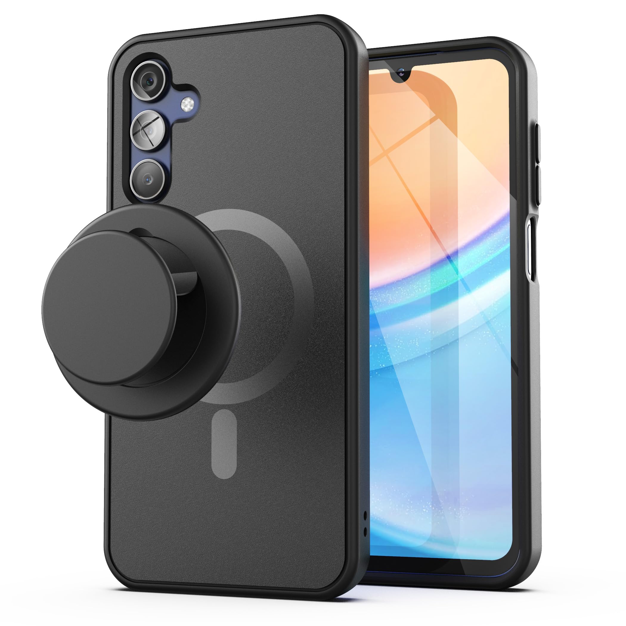 Amazon.com: Magnetic Samsung Galaxy A15 5G Case with Phone Grip Kickstand - Compatible with ...