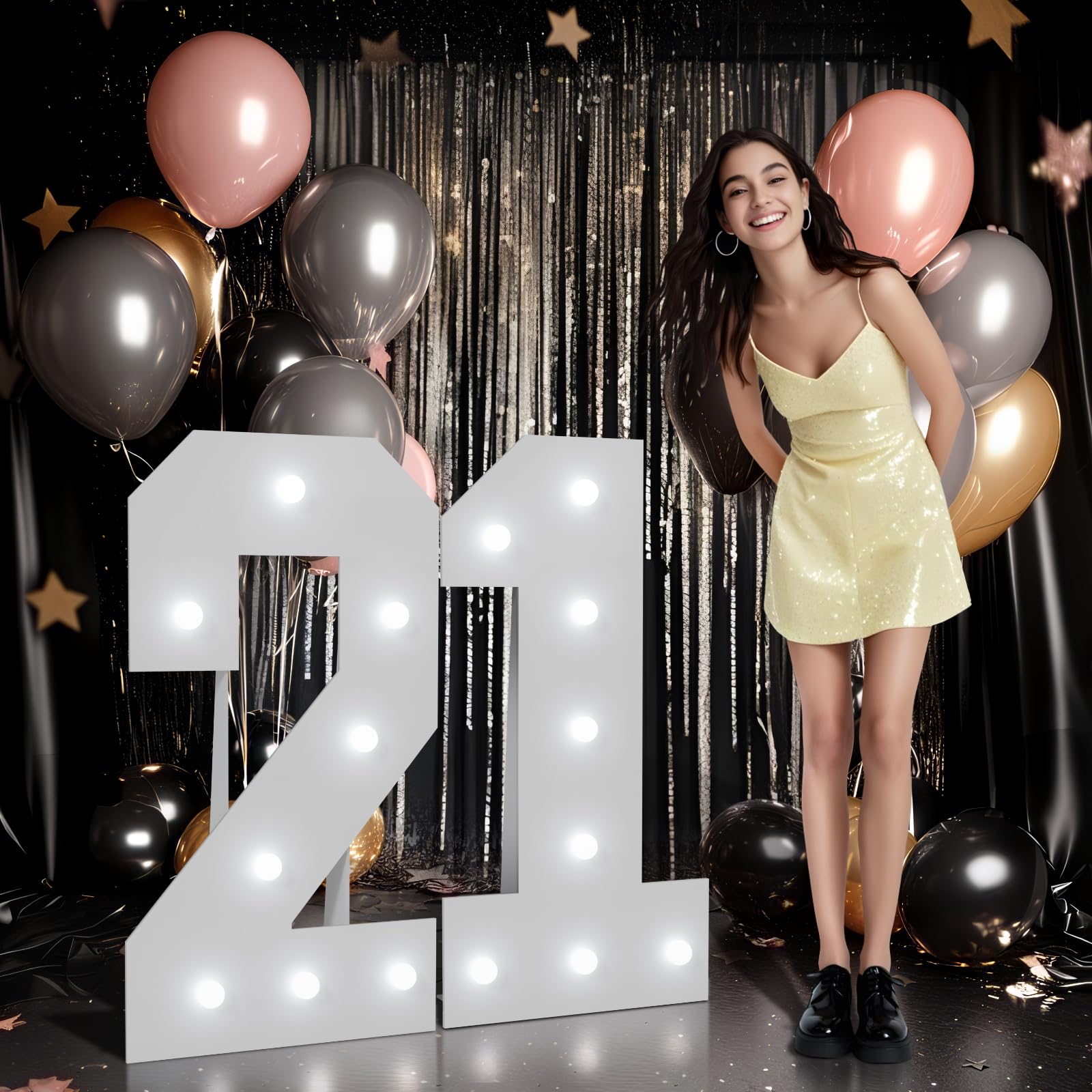 Amazon.com: imprsv Marquee Numbers Large 21st-Birthday Decorations: 3ft ...