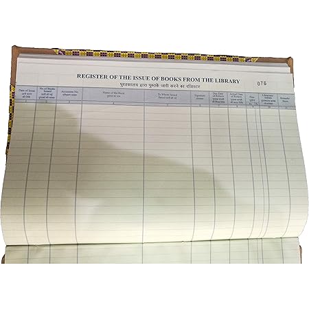 LRS Library Book Issue Register - 70 GSM Ledger Paper - Heavy Hard ...