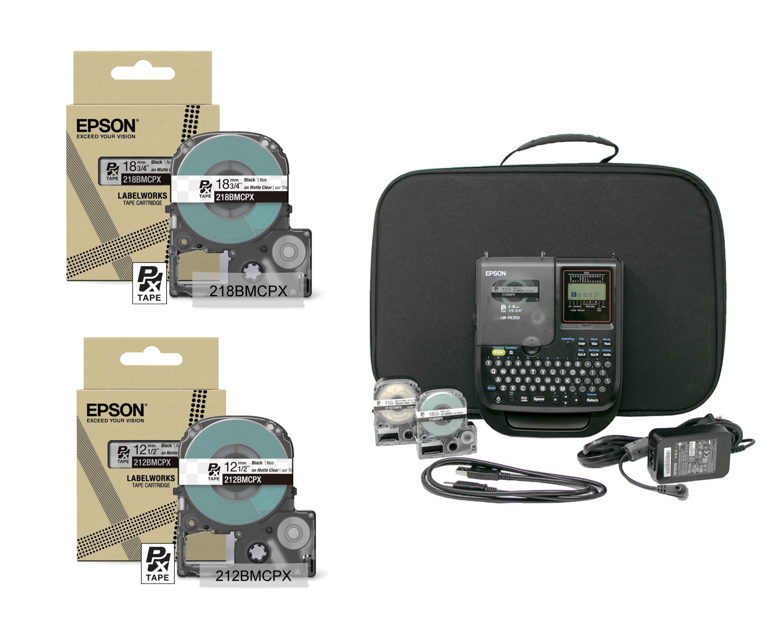 Amazon.com : LABELWORKS Epson 350 Matte Clear Bundle - LW-PX350 Label ...