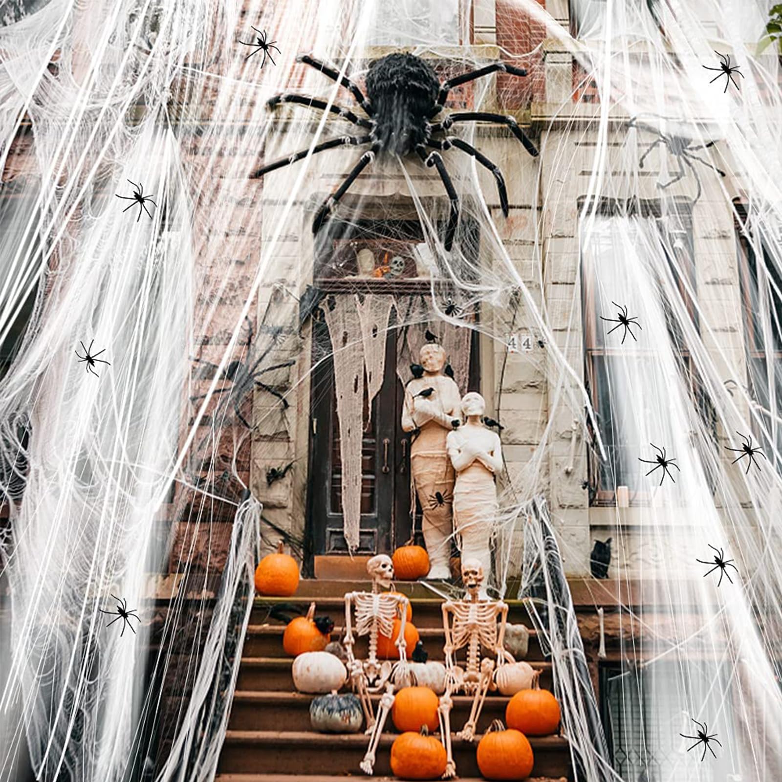 1200sqft Spider Web Halloween Decorations, Super Stretch DIY Cobwebs ...