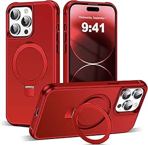 Amazon.com: SKYLMW Compatible with iPhone 14 Pro Case with Invisible Magnetic O-Ring Stand ...