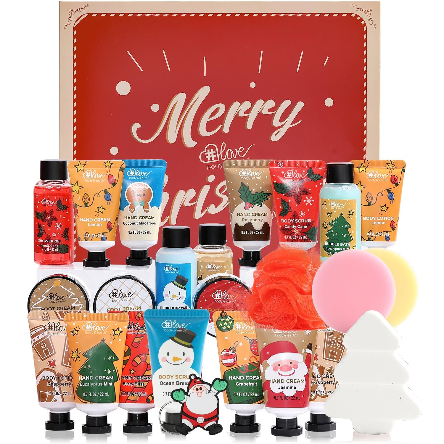 Amazon.com : Body & Earth Christmas Body and Bath Set, 24 Pcs Pampering ...