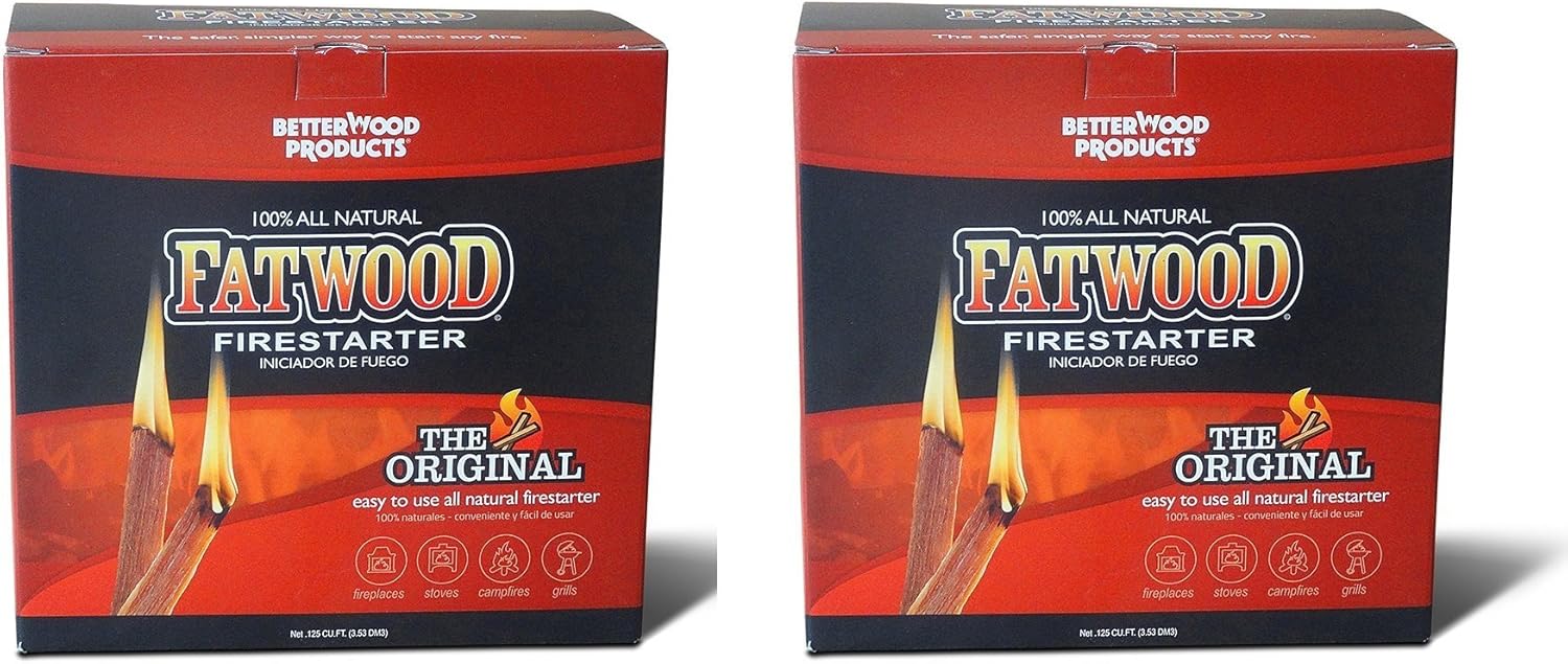 Amazon.com: Better Wood Products Fatwood Firestarter Box, 5-Pounds (2 PACK) : Sports & Outdoors