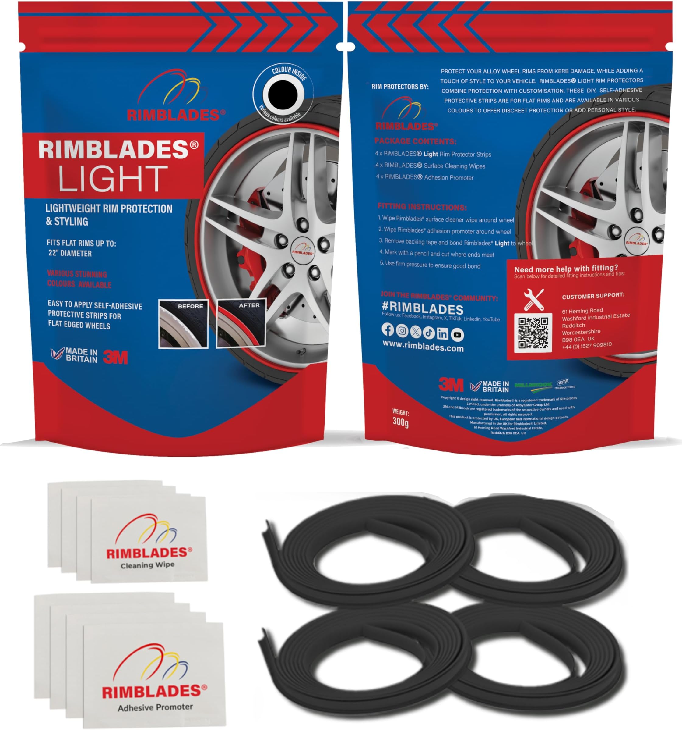 RimSavers (Red Wheel Rim Protectors Guard Alloy Wheel from Curb Rash ...