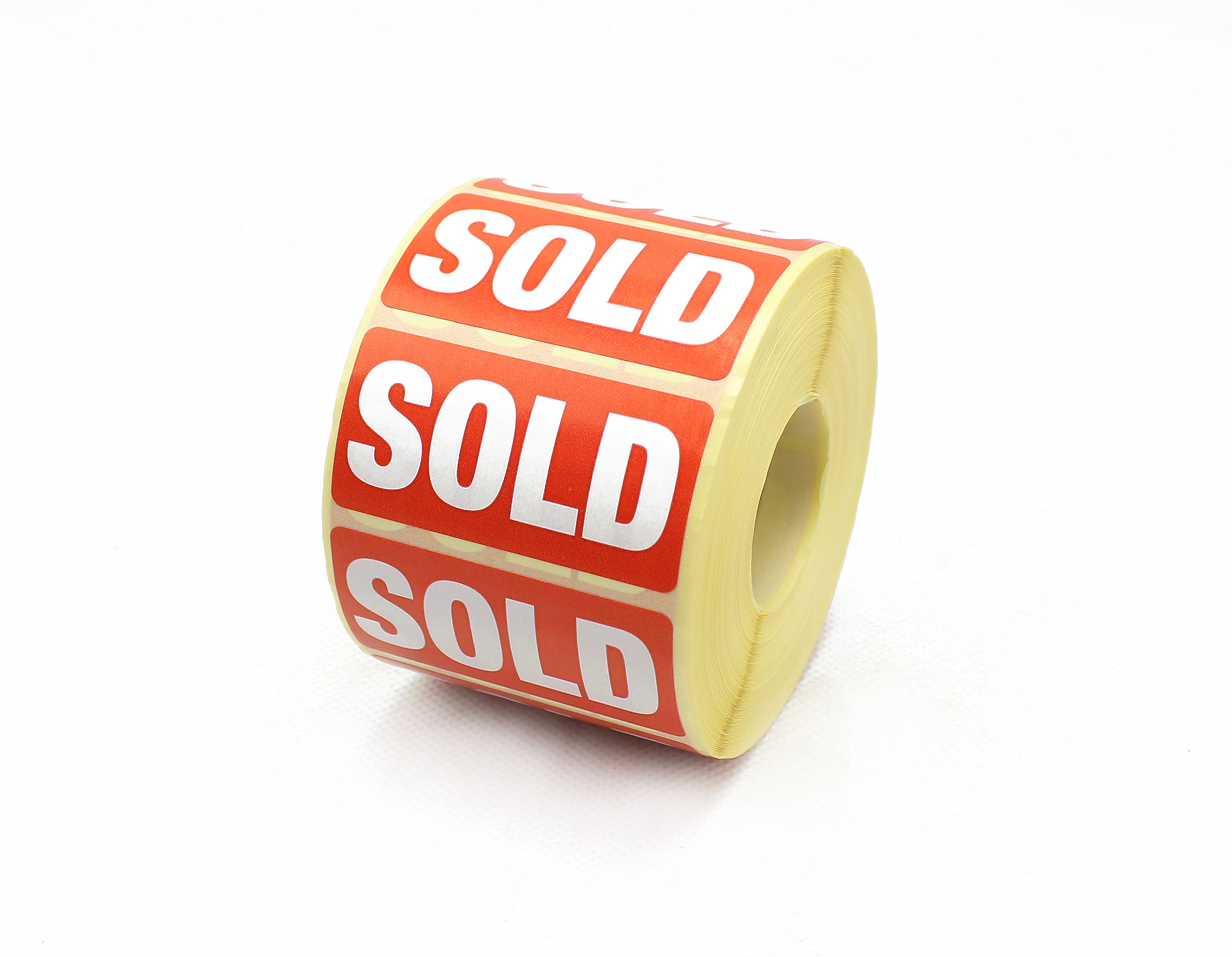 Label Metrics - 1,000 Self Adhesive - SOLD Labels/stickers. Red & White ...