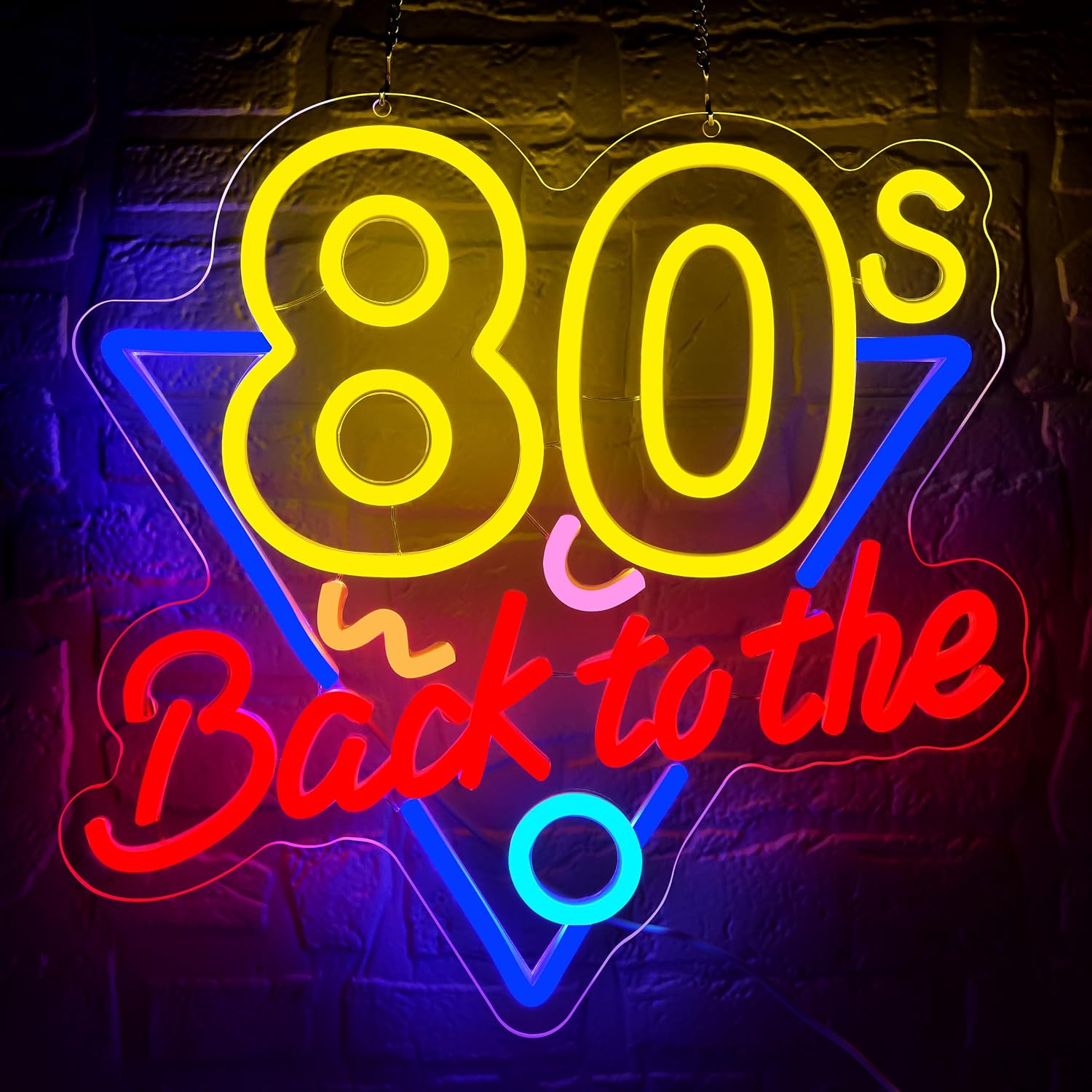 Back To The 80'S Neon Sign for Wall Decor 80'S Neon Light Sign Vintage ...