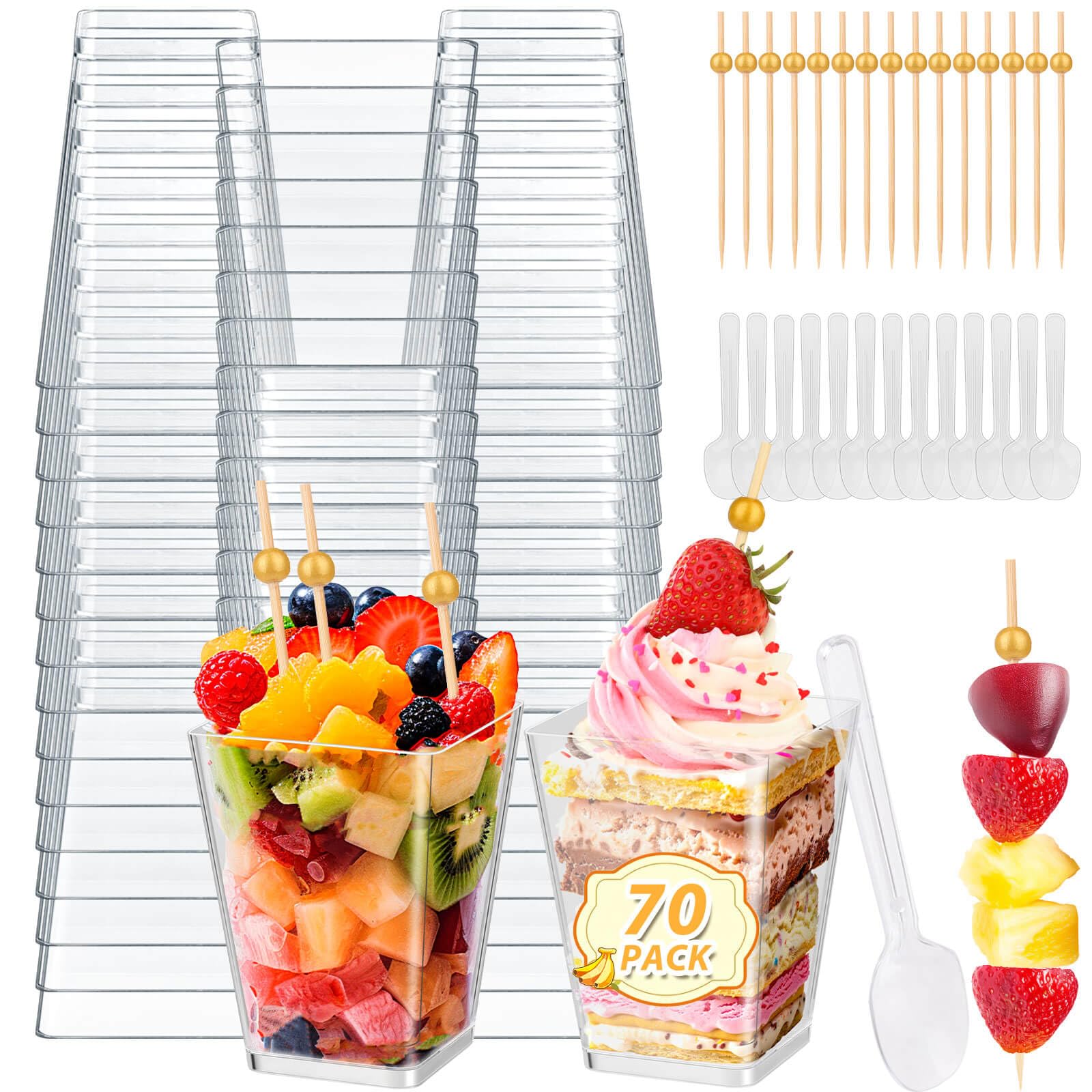 Amazon.com | 190 Pcs 5 OZ Dessert Cups Set with Spoons Cocktail Picks ...