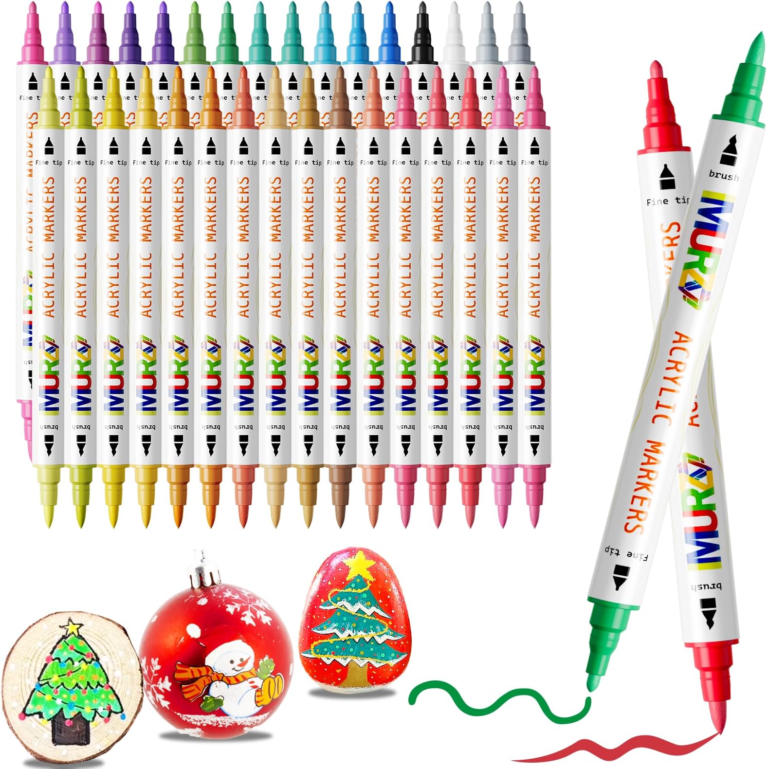 Amazon.com: Acrylic Paint Markers, 24 Vibrant Colors Acrylic Markers ...