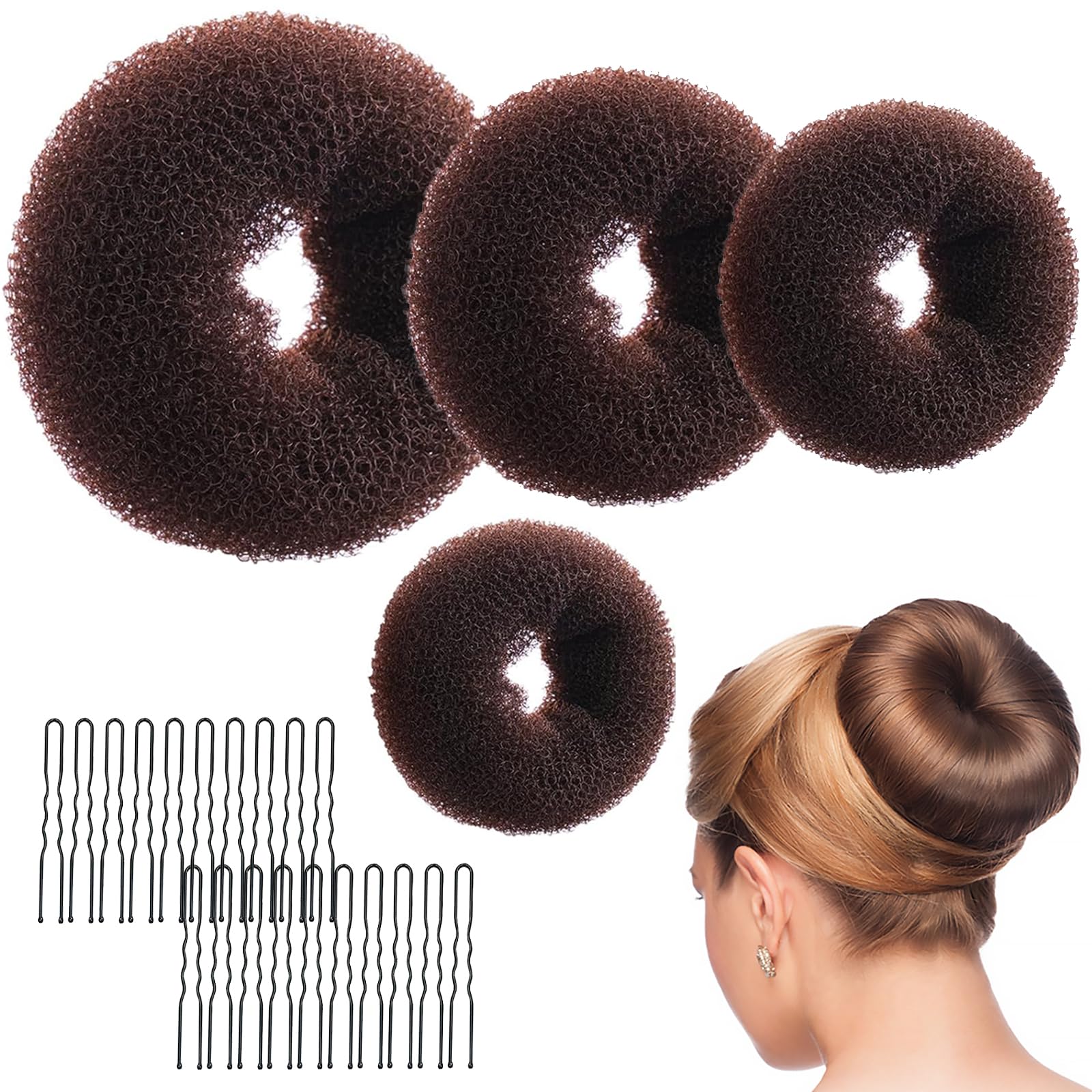 Sularpek Donuts Chignons Épingle à Cheveux, Machine à Chignon 4 pièces ...
