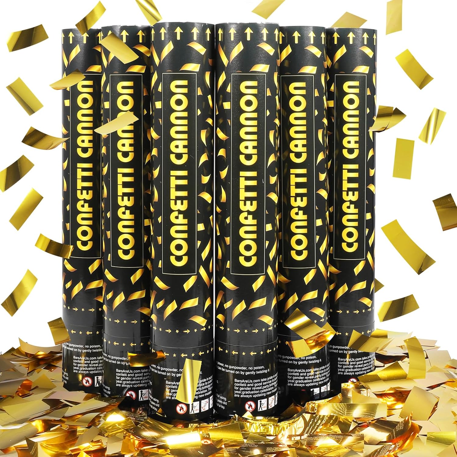Amazon.com: Gold Confetti Cannon,6pack 12inch Confetti Poppers For ...