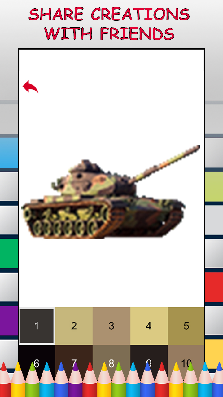Tanks Color by Number - Free Pixel Art Game - Coloring Book Pages ...