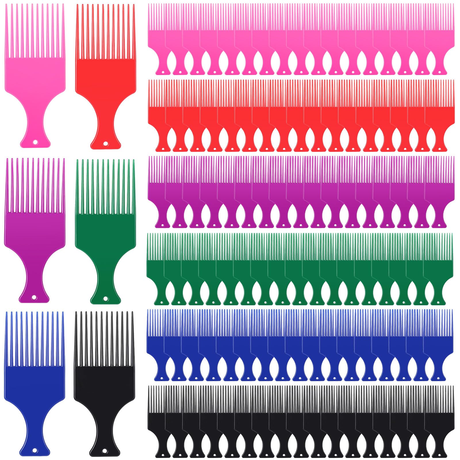 Amazon.com : Zhehao 120 Pcs Plastic Wide Tooth Combs for Afro, Curly ...