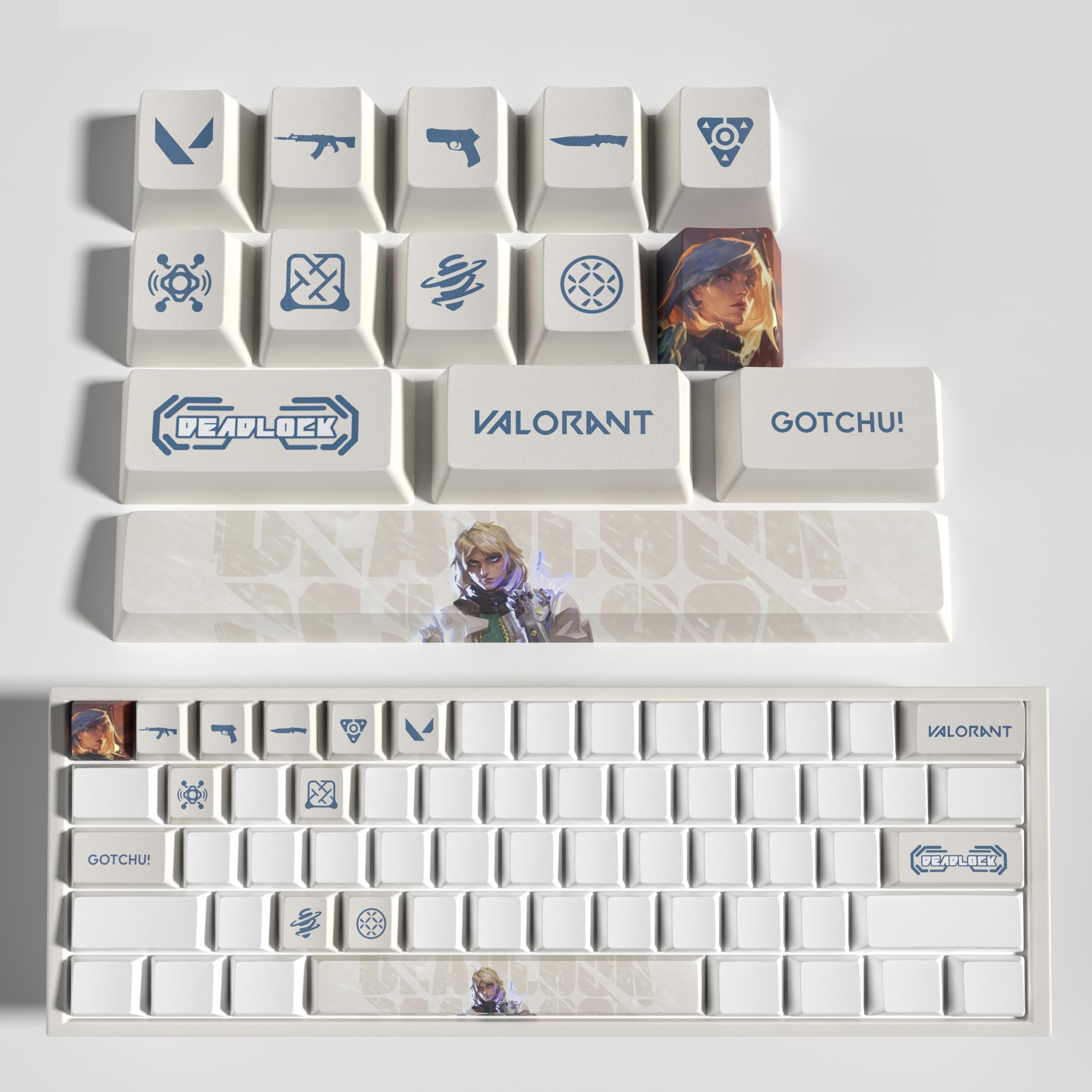 Buy Valorant Custom Keycaps OEM Profile 14keys PBT Dye Sub Keycap Set ...