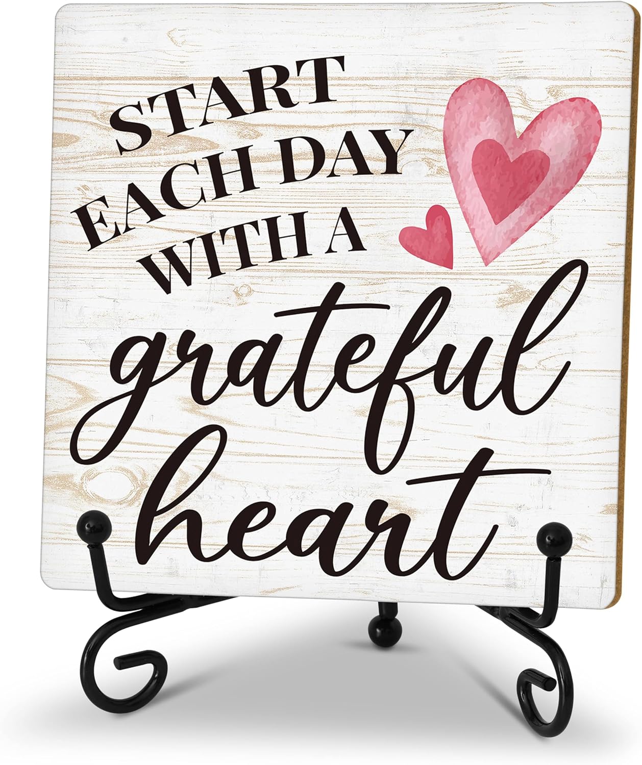 Amazon.com: Inspirational Desk Decor For Women Men, Start Each Day With ...