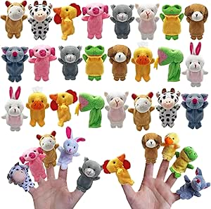 Amazon.com: 24 PCS Finger Puppets Set Mini Stuffed Animals Finger ...