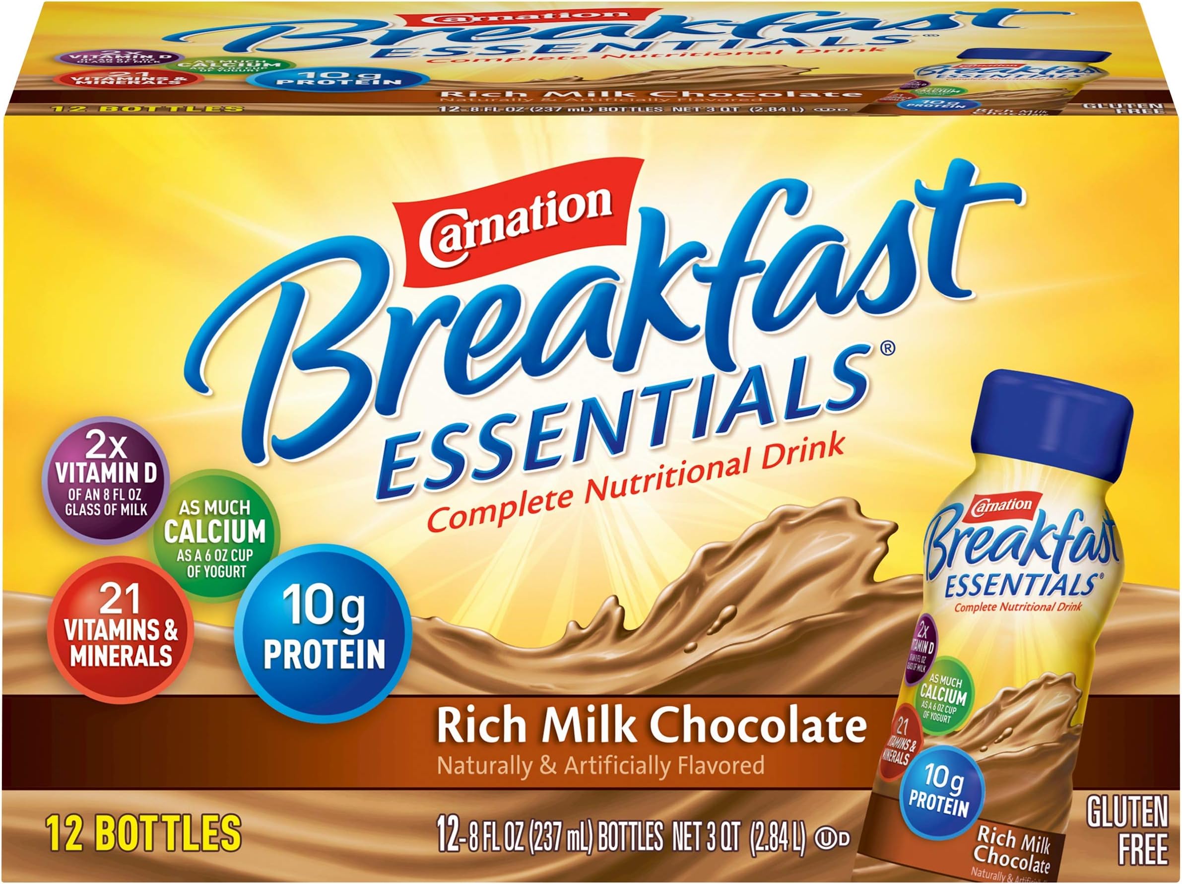 Amazon.com: Carnation Breakfast Essentials 40-1.26oz Packets - Rich ...