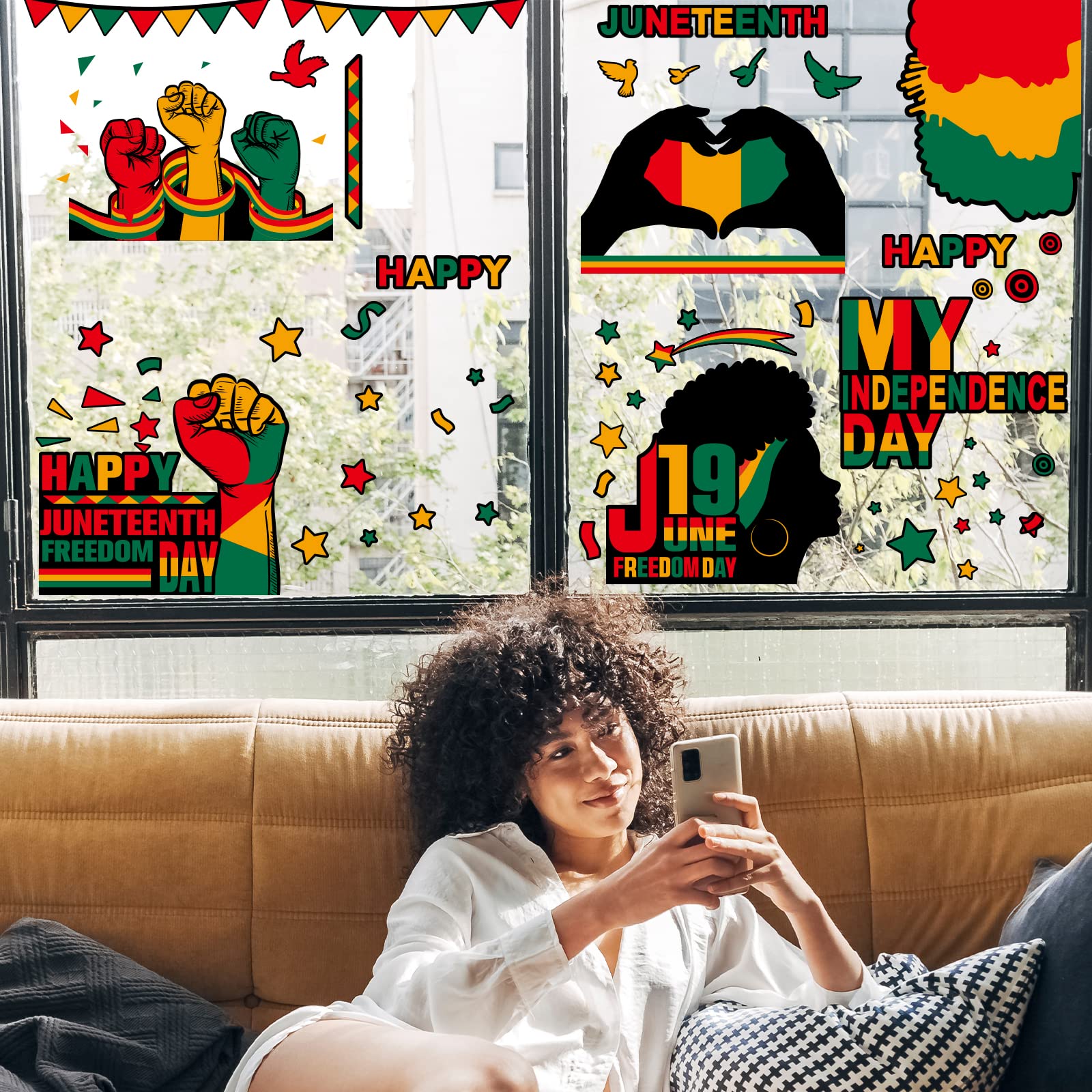 Snapklik.com : Juneteenth Stickers Freedom Day Juneteenth Window Clings ...