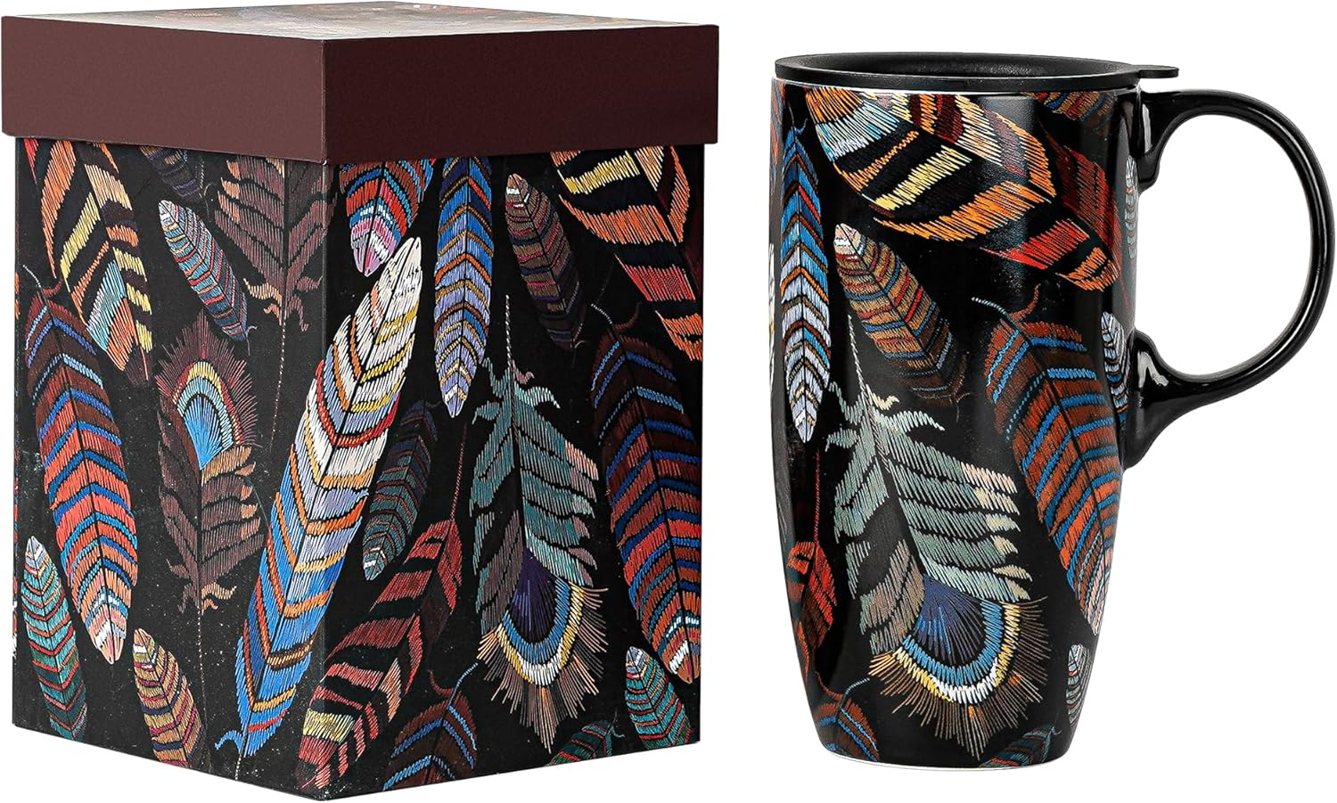 DUSVALLY Coffee Ceramic Mugs Travel Coffee Mug Porcelain Latte Tea Cup ...