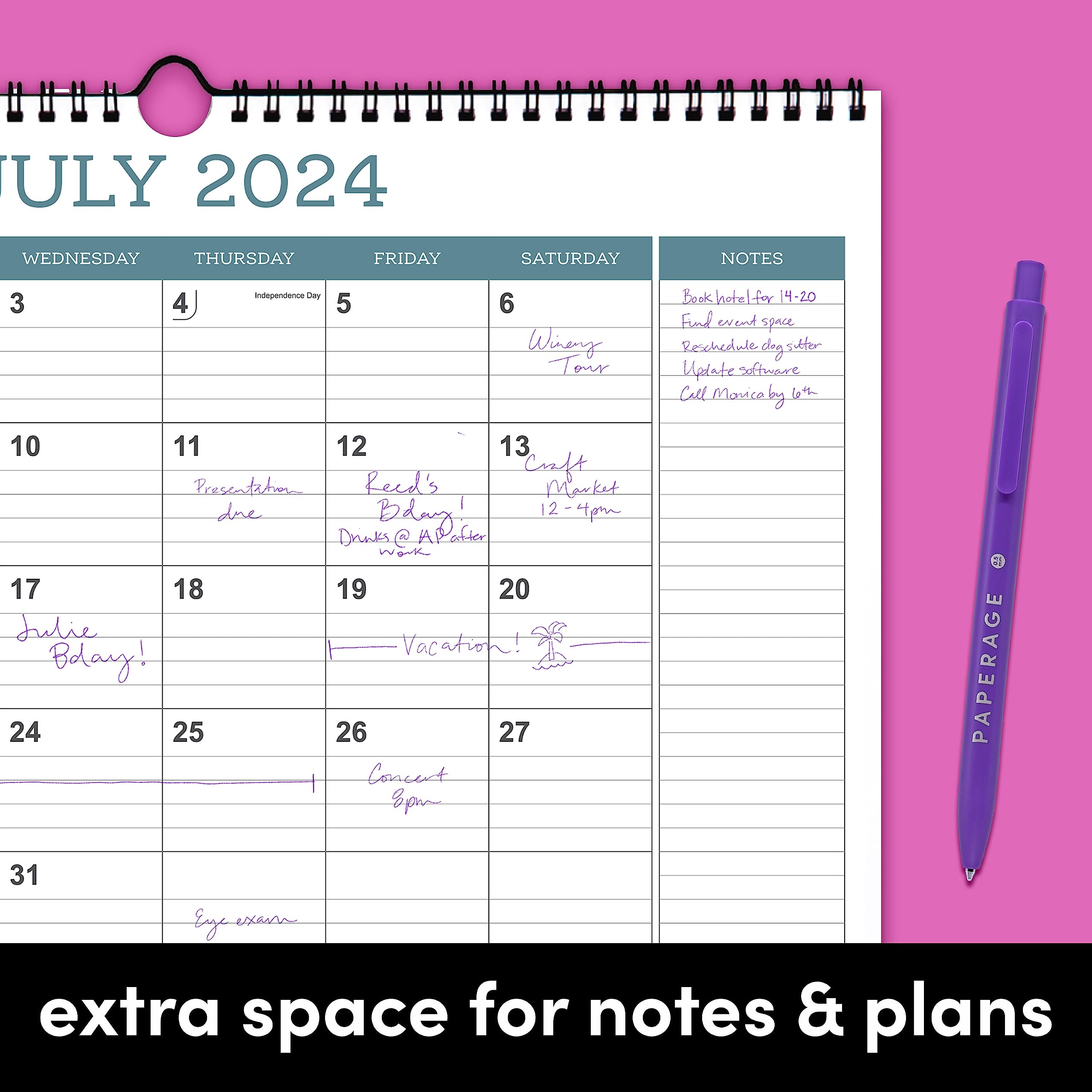 Snapklik.com : PAPERAGE Calendar 2024-12 Month, (Black & White), 3 Pack ...