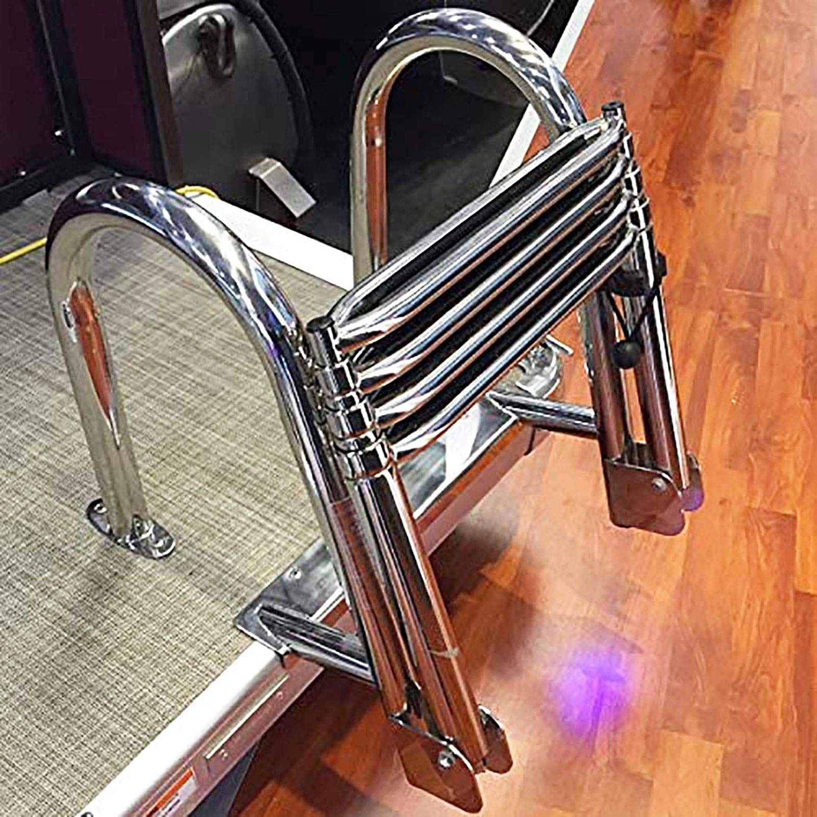 Buy Telescoping Boat Ladders, Anti-Slip 4 Step Pontoon Ladder for Pool ...