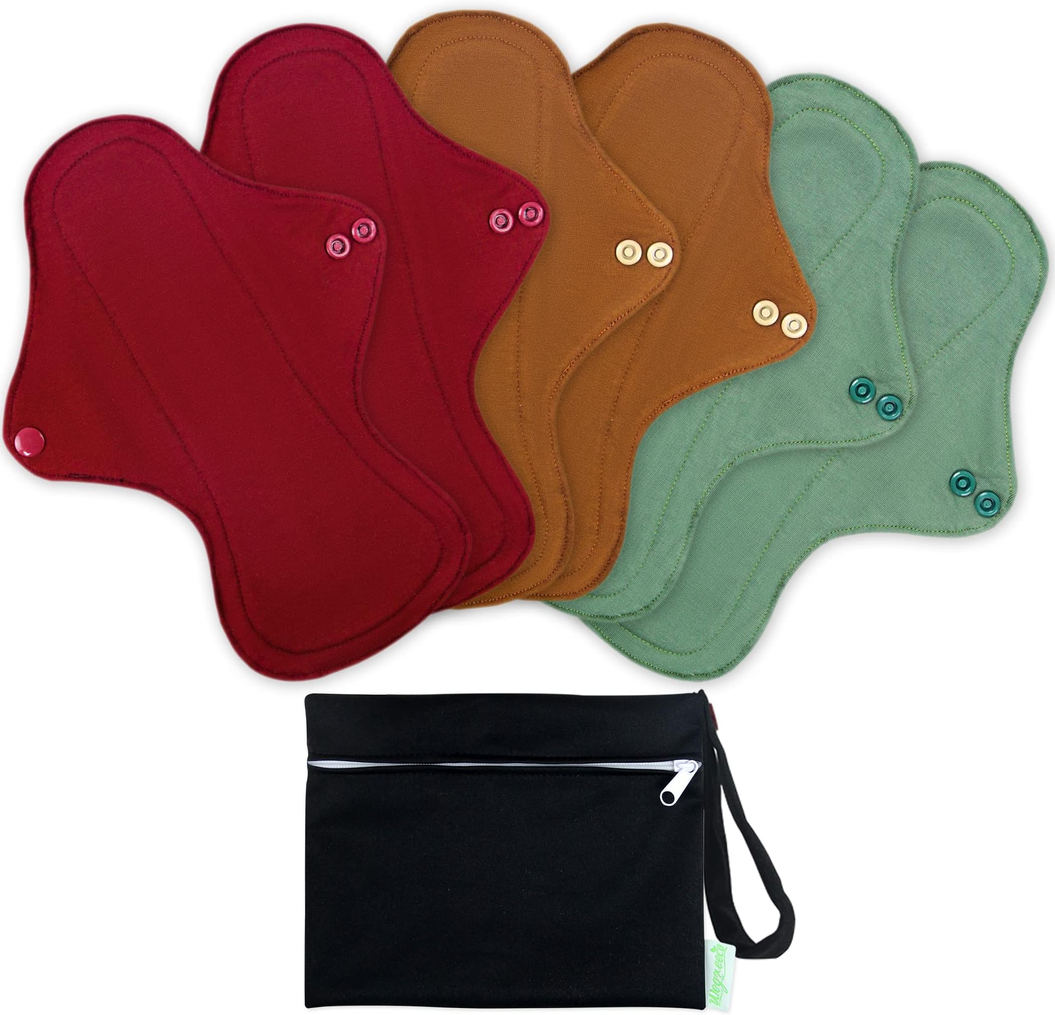 Amazon.com: ReUseLife 12 Pieces Bamboo Cloth Menstrual Pads,Reusable ...
