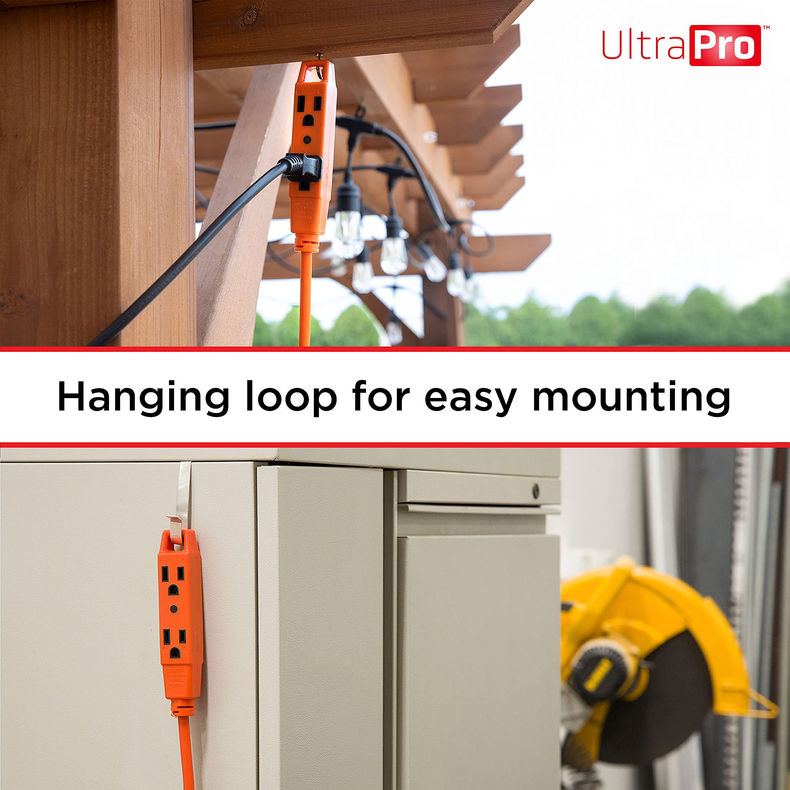 Snapklik.com : UltraPro 50 Ft Outdoor Extension Cord 2 Pack 3 Outlet ...