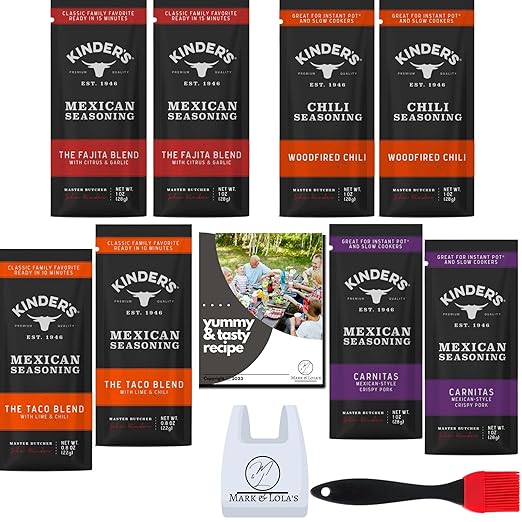 Amazon.com : Kinder's Seasoning Packets 4 Flavor 8 pack Sampler Bundle ...