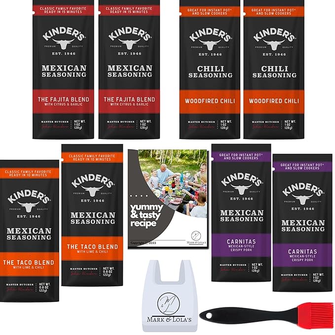 Amazon.com : Kinder's Seasoning Packets 4 Flavor 8 pack Sampler Bundle ...