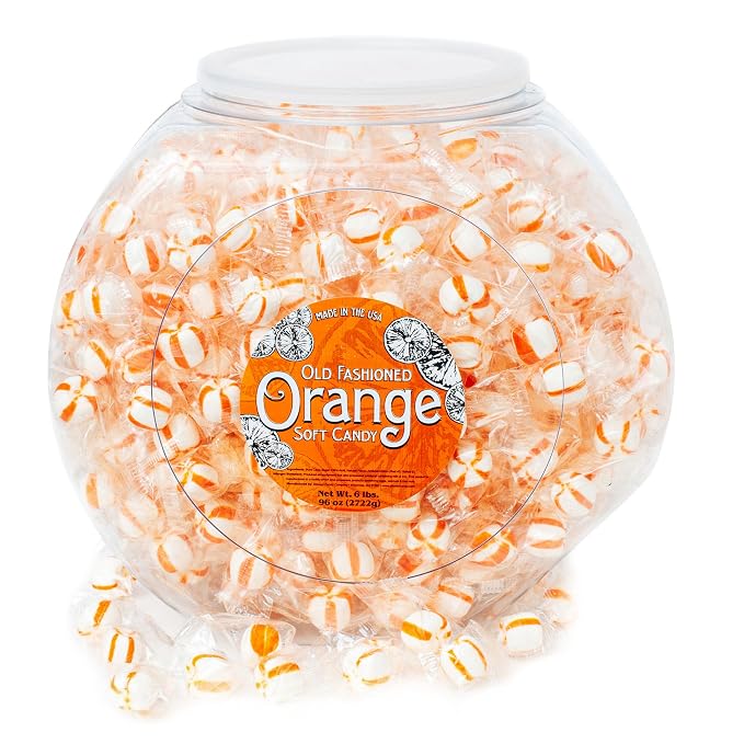Amazon.com: Stewart Old Fashioned Orange Candy Puffs | Individually ...