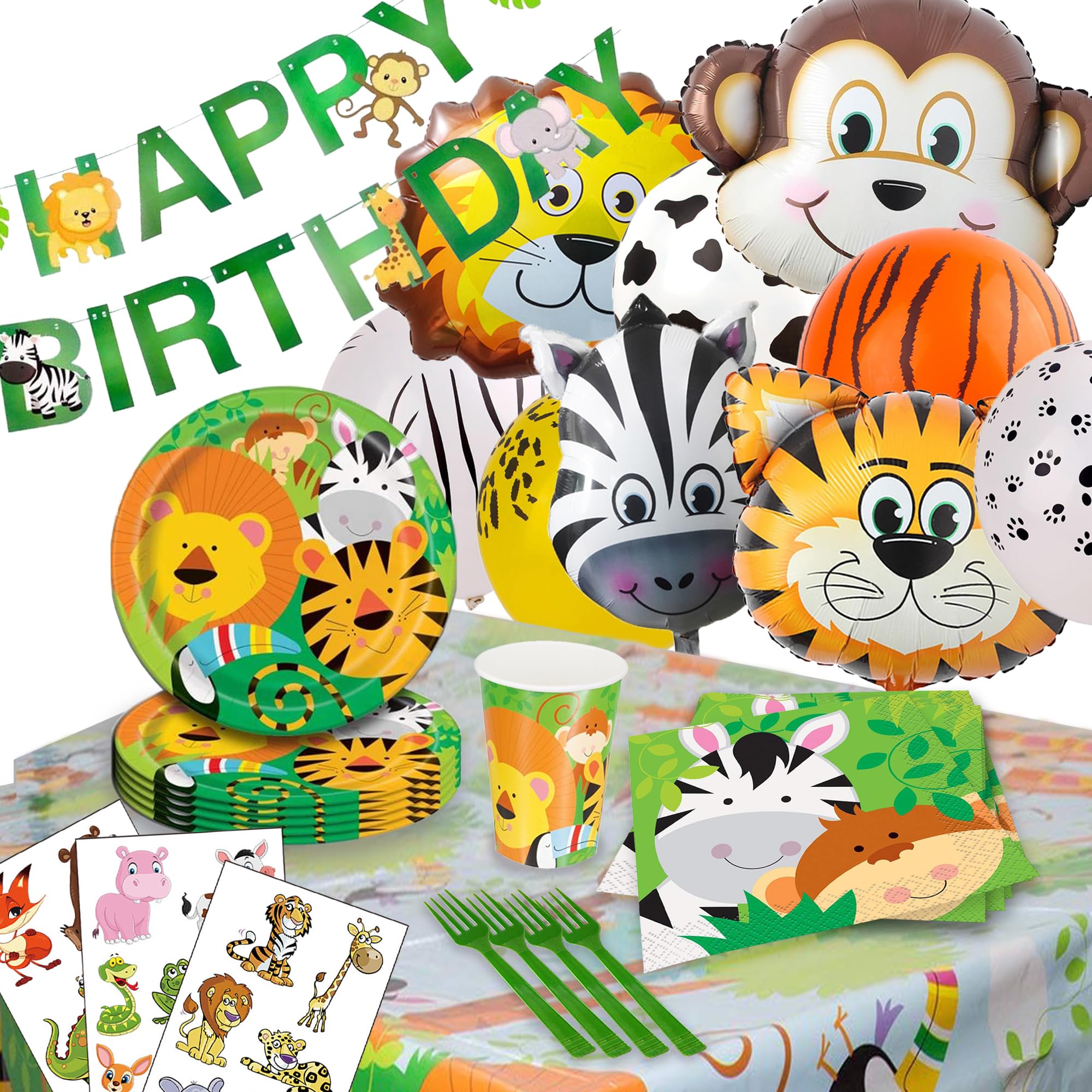 Amazon.com: Jungle Party Supplies, Safari Birthday Decorations - Safari ...