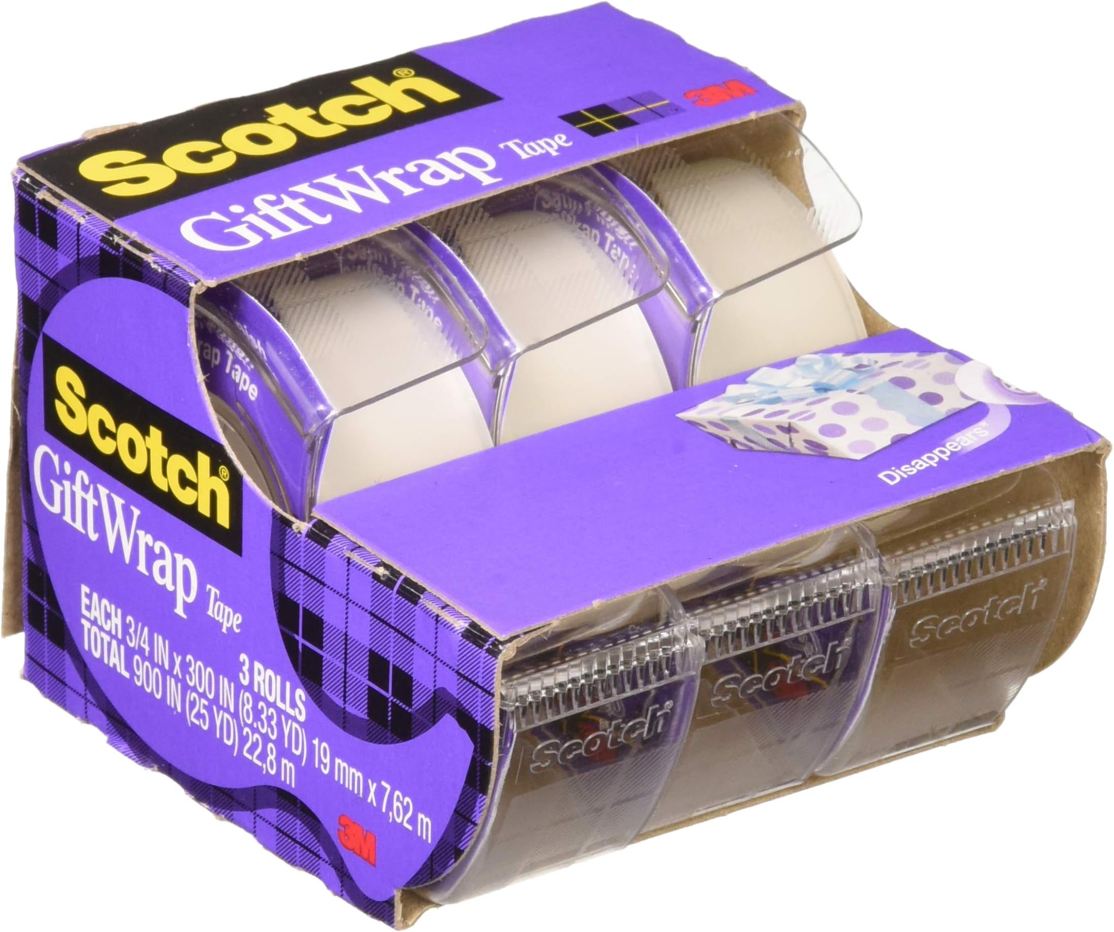 Amazon.com: Scotch Gift Wrap Tape 0.75 x 300, 3 Pack : Office Products