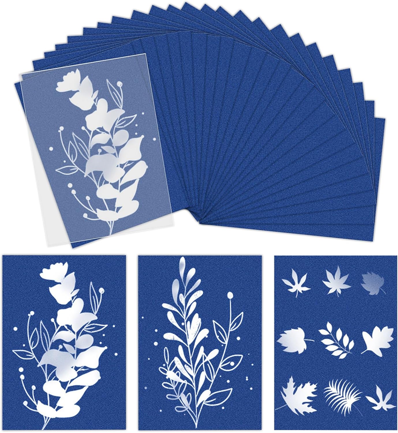 50 PCS Cyanotype Kit,Cyanotype Paper with Acrylic Panel,High Sensitive ...