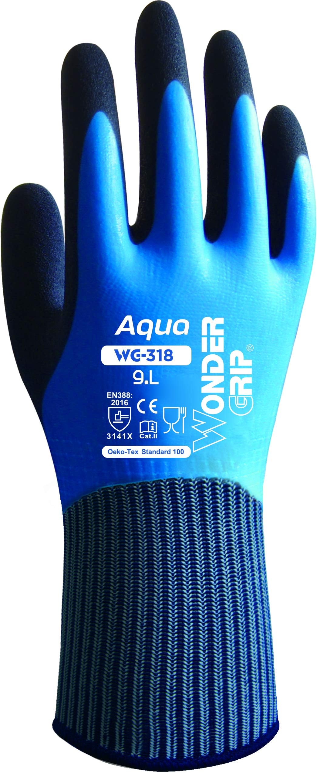 Wonder Grip Aqua - Water Resistant Safety Glove - Size 9/ Large ...