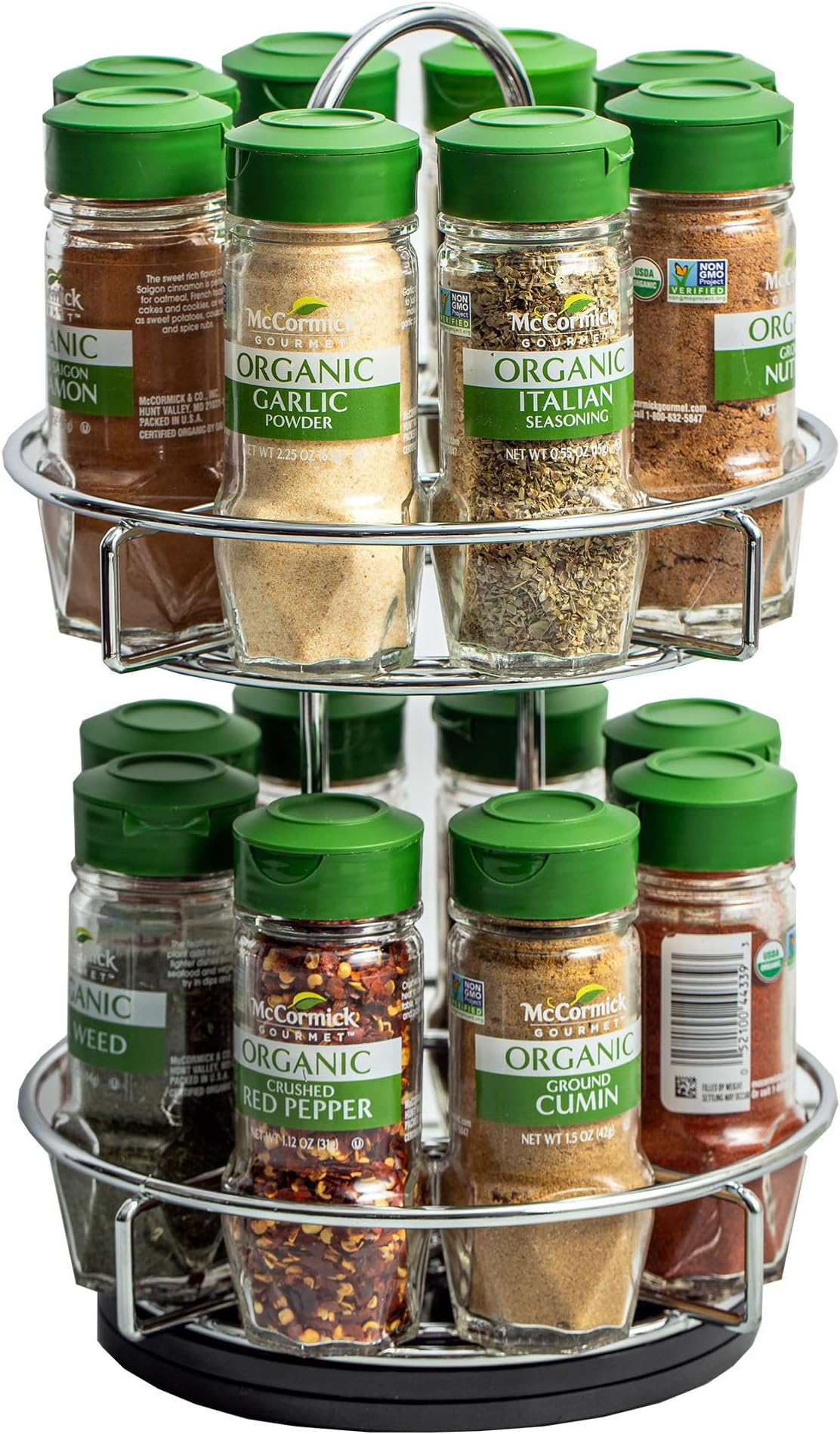 Amazon.com: McCormick Gourmet Two Tier Chrome 16 Piece Organic Spice ...