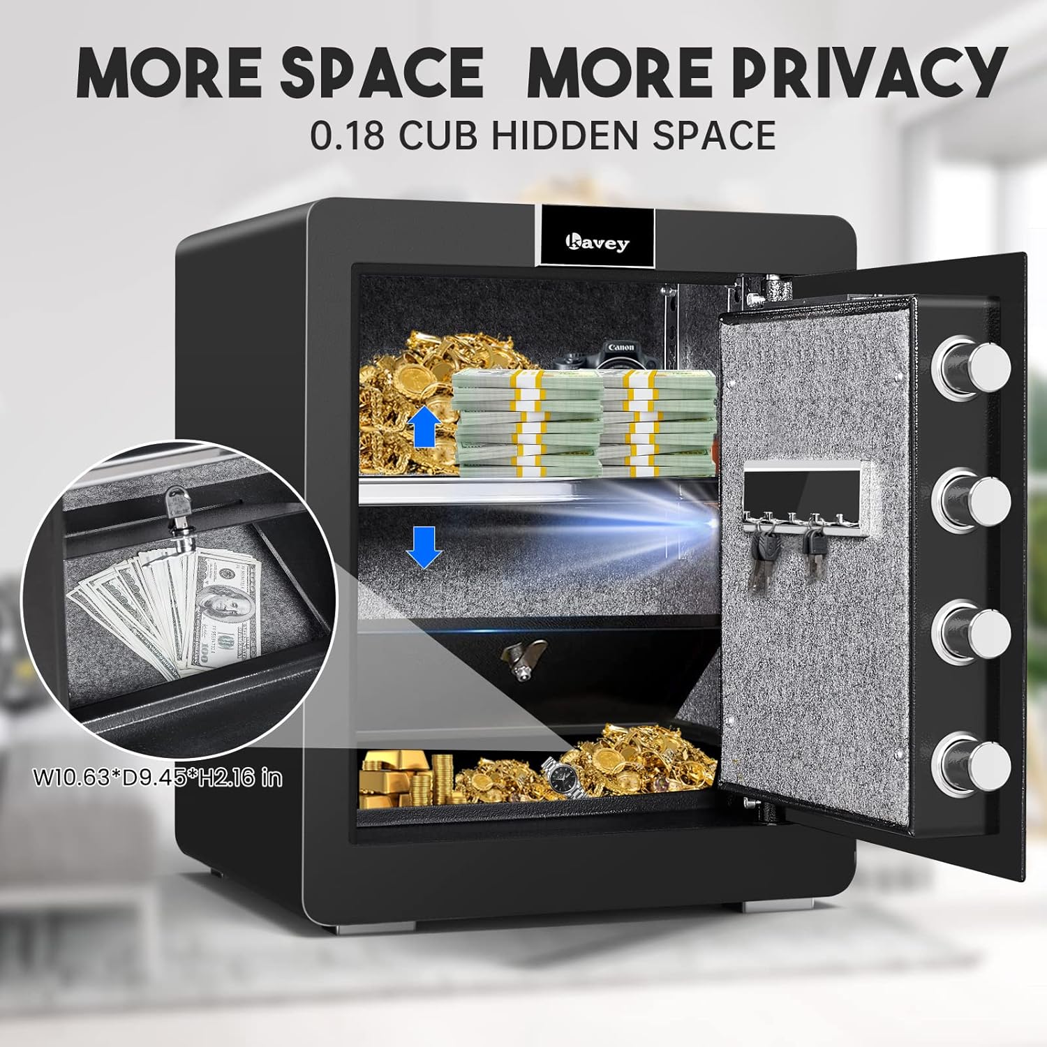 Buy Kavey 2.0 Cub Home Safe, Safe Box with Digital Touch Screen Keypad ...
