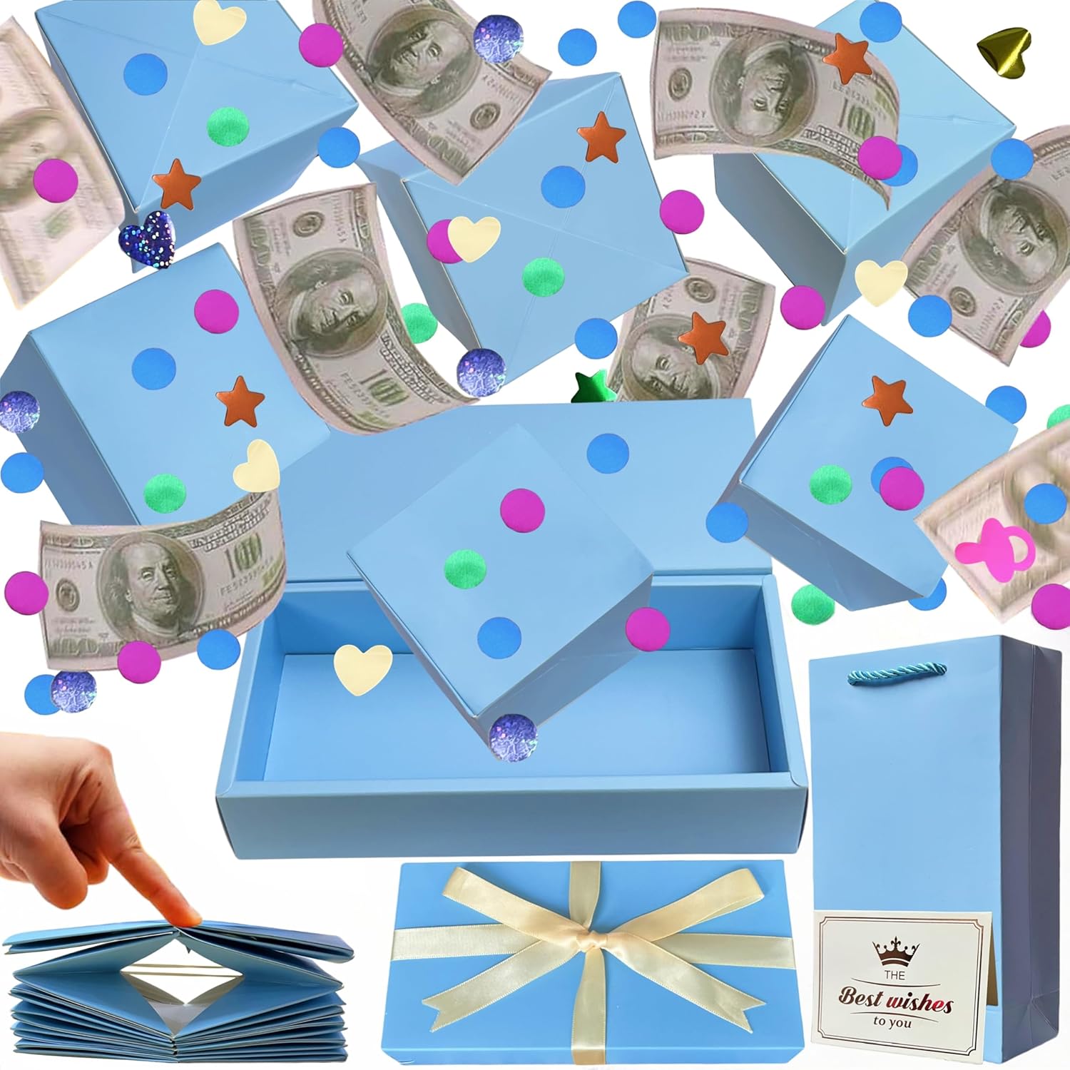 Amazon.com: JINSTABAG Surprise Gift Box for Money, DIY Unique Folding ...