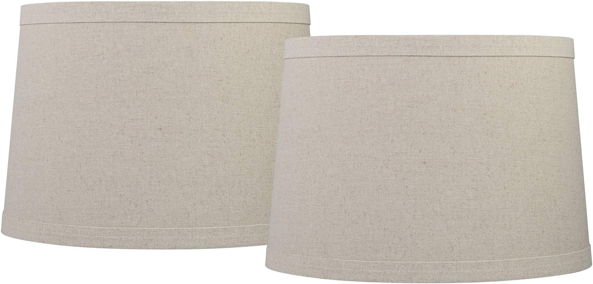 Set of 2 Drum Lamp Shades White Medium 8" Top x 8" Bottom x 11" High ...