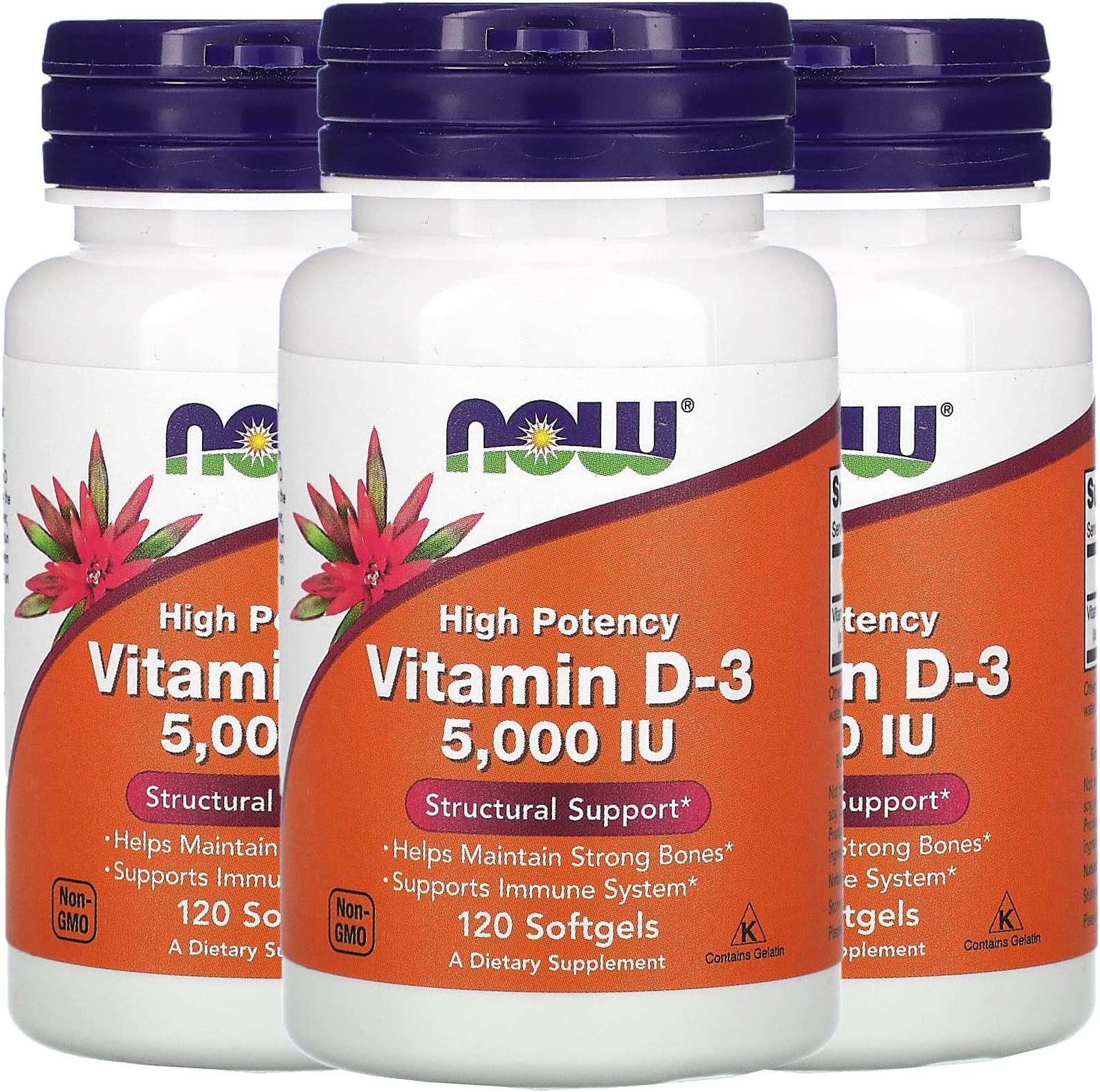 Amazon.com: Now Vitamin D-3 5000 IU, 240 Softgels, Pack of 3 : Health ...