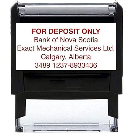 Amazon.com : Bank Deposit Stamp - Four Line Self Inking Stamp for Check ...