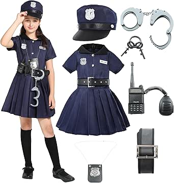 Sincere Party Girls Police Officer Costume,Cutie Cop Dress Up Role Play ...
