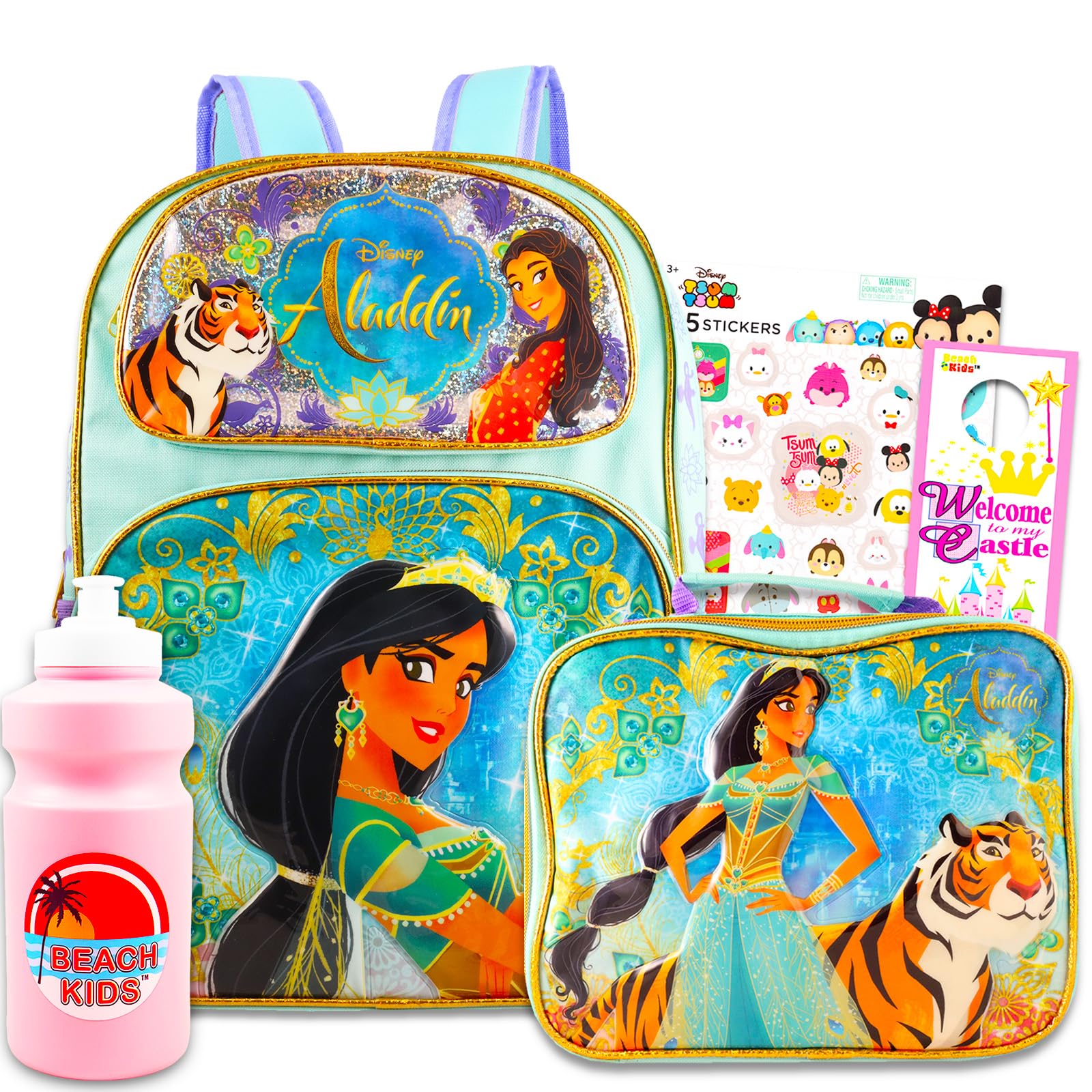 Amazon.com | Disney Aladdin Backpack with Lunch Box Set - Bundle with ...