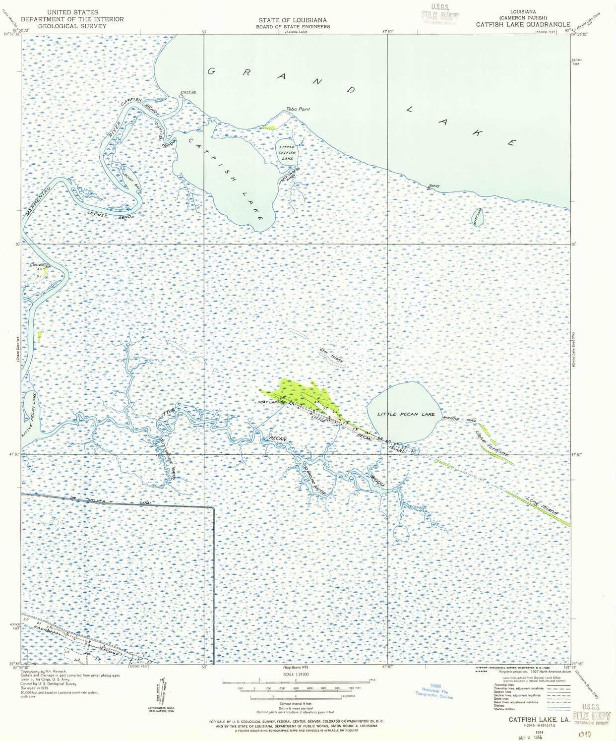 Amazon.com : YellowMaps Catfish Lake LA topo map, 1:24000 Scale, 7.5 X ...