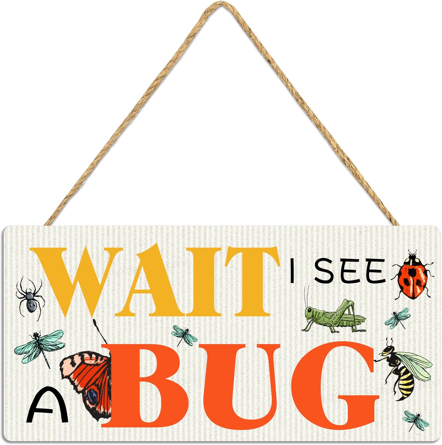 Amazon.com: AOWOTU Wait I See A Bug Sign Wood Hanging Signs, Entomology ...
