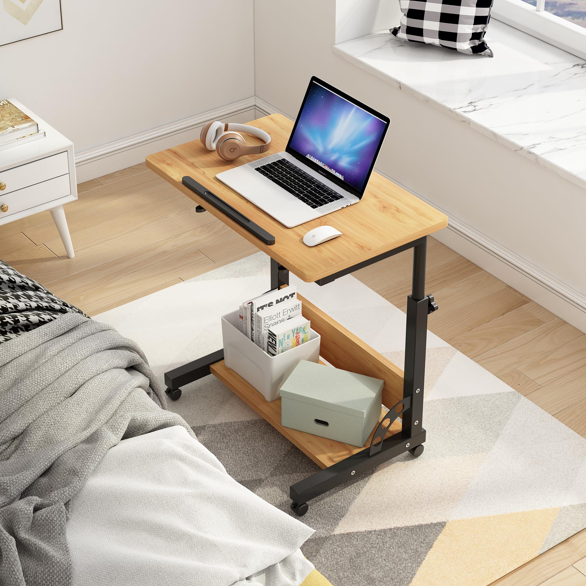 Snapklik.com : TigerDad Tiltable Rolling Laptop Table, Adjustable ...