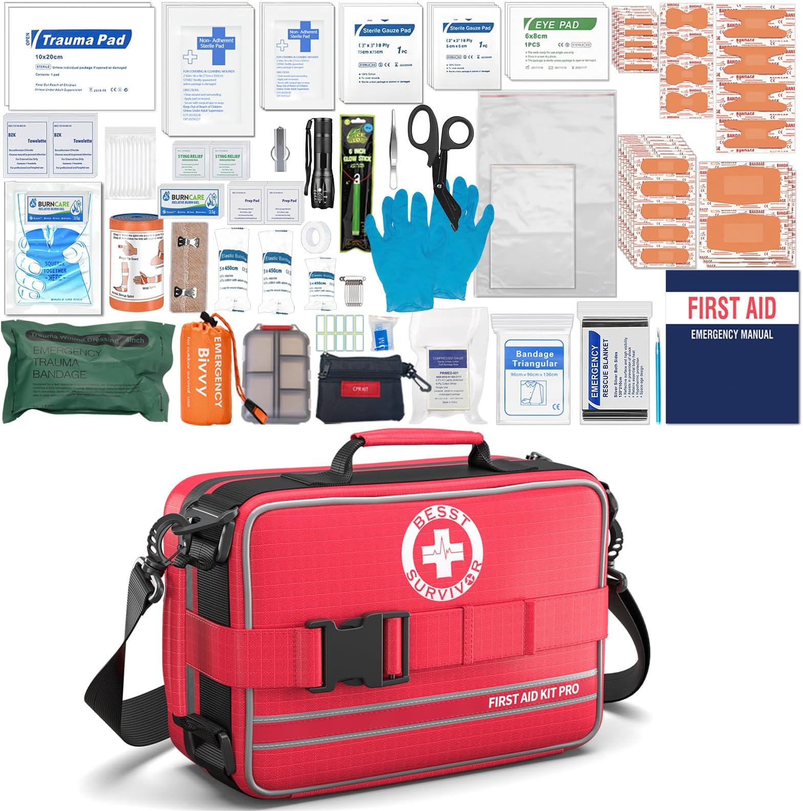 Amazon.com: Besst Survivor Comprehensive First Aid Kits- Advanced ...
