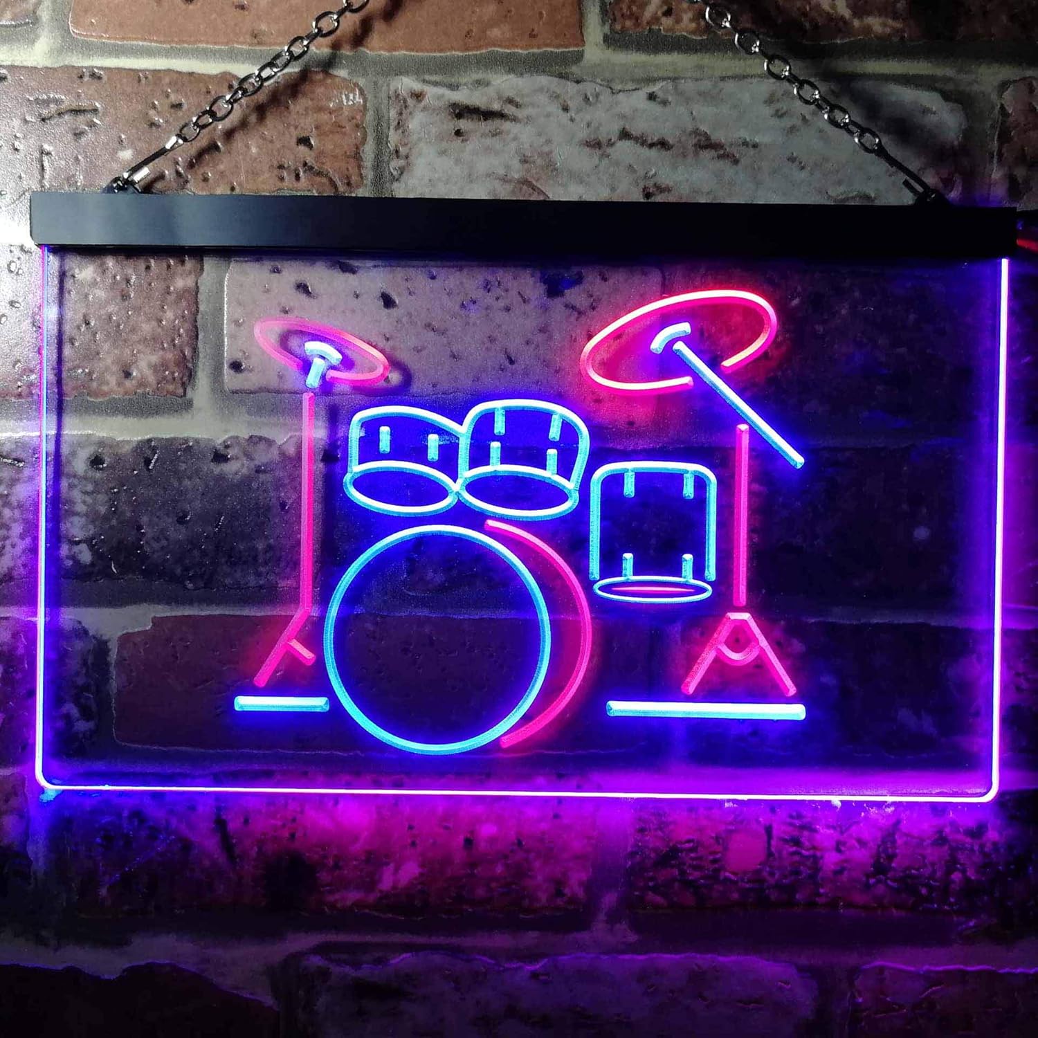 ADVPRO Drum Music Band Room – Letrero de neón LED de doble color, rojo ...