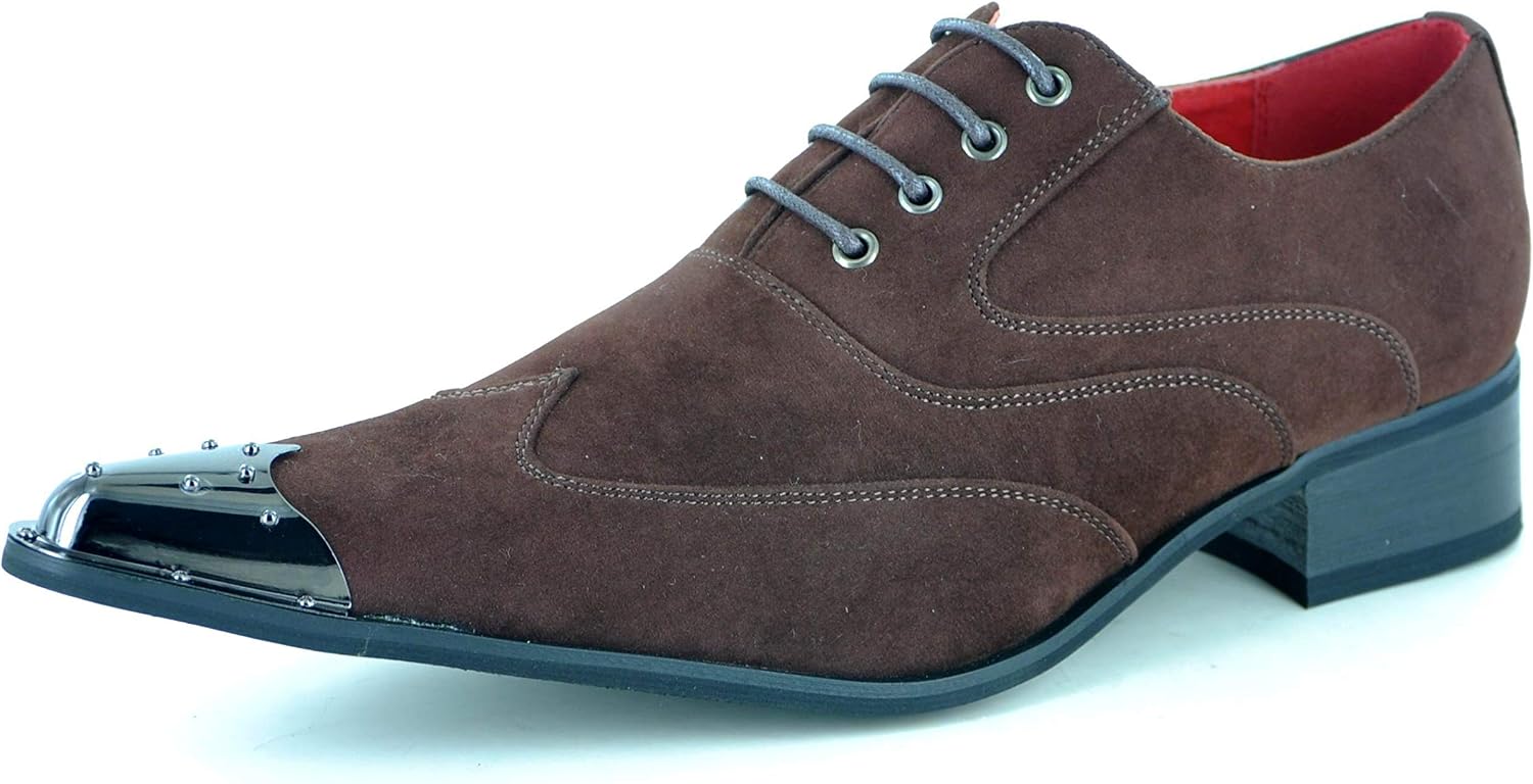 Mens Leather Lined Brown Metal Toe Winkle Pickers Shoes in UK Size 12 ...